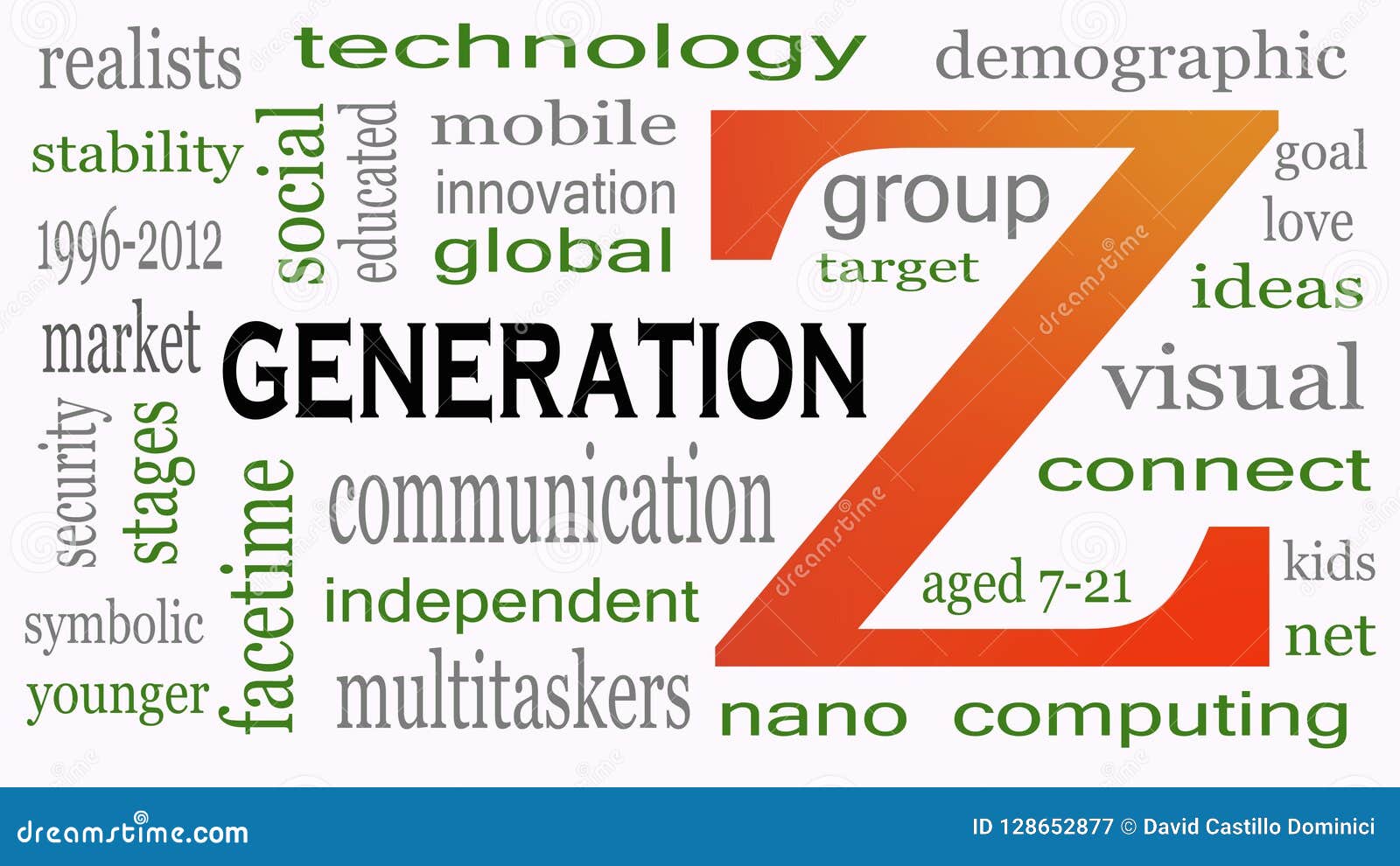 Generation Z Word Cloud Cartoon Vector | CartoonDealer.com #146646121
