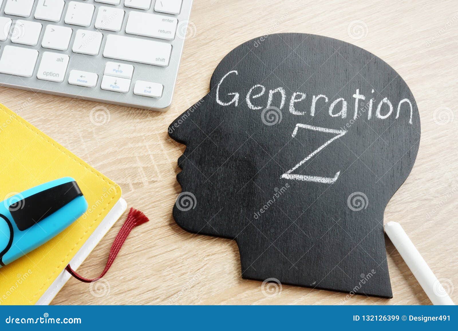 Generation Z Written on a Blackboard in the Shape of a Head Stock Image ...