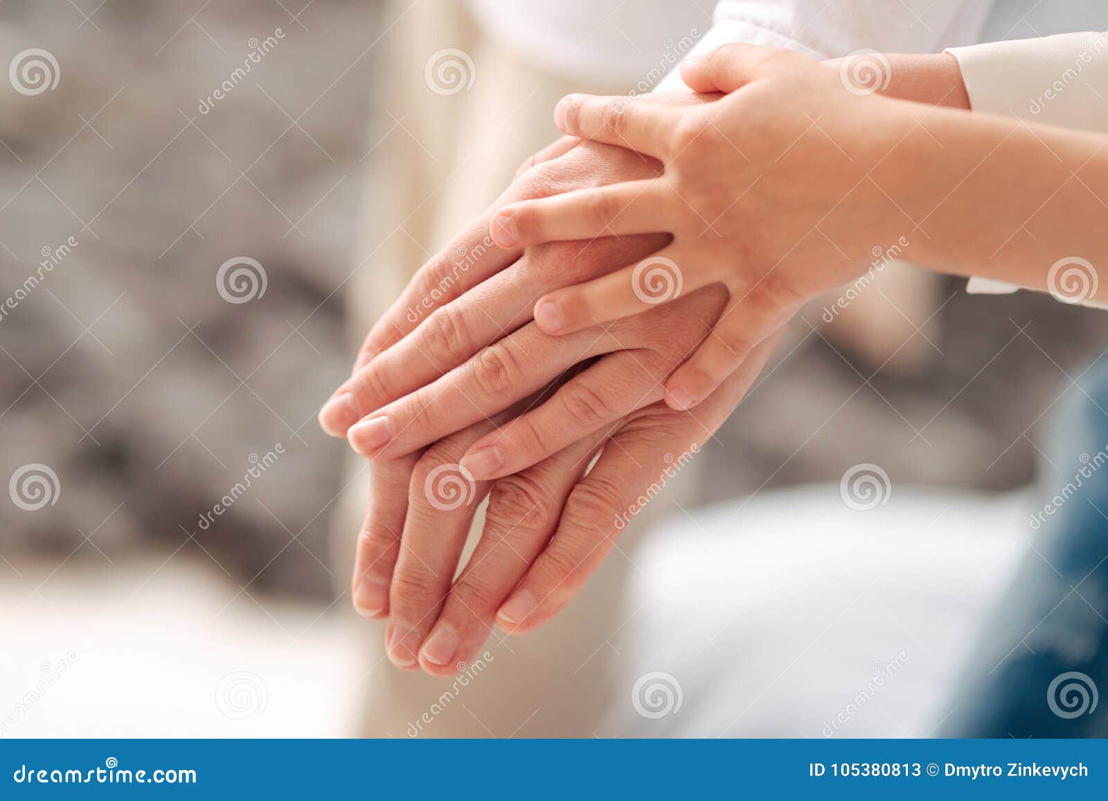 Hands of Three Generations Being Held Together Stock Image - Image of ...