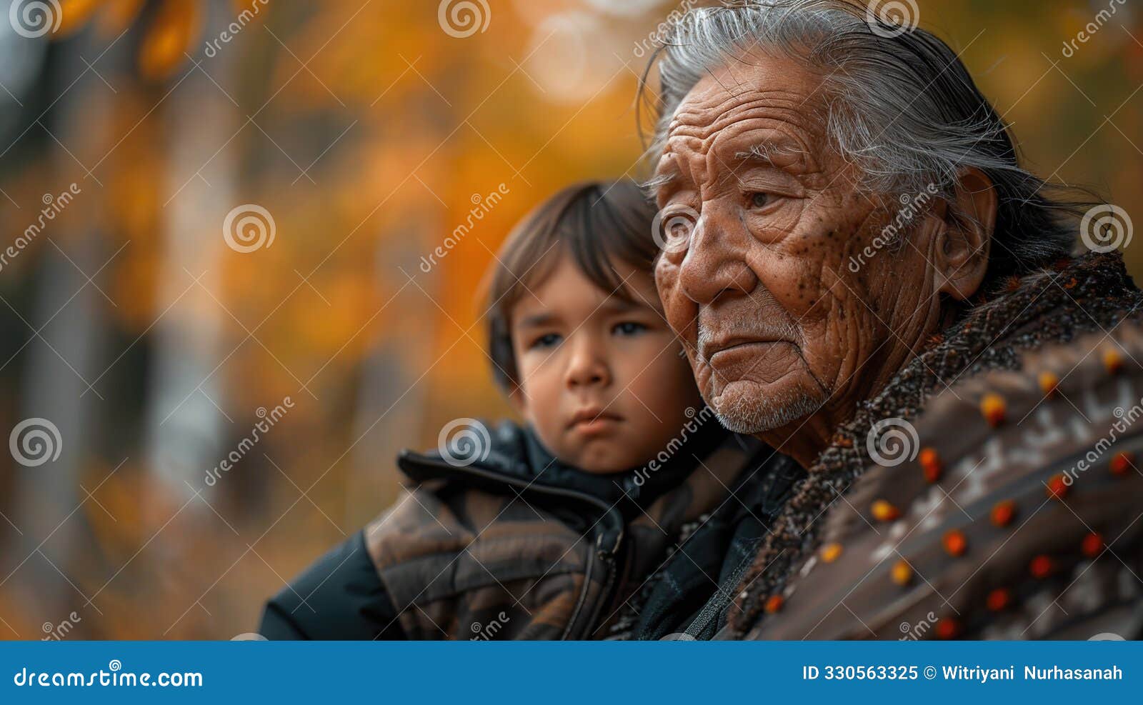 Generations of Wisdom: a Portrait of an Elder and a Young Boy Stock ...