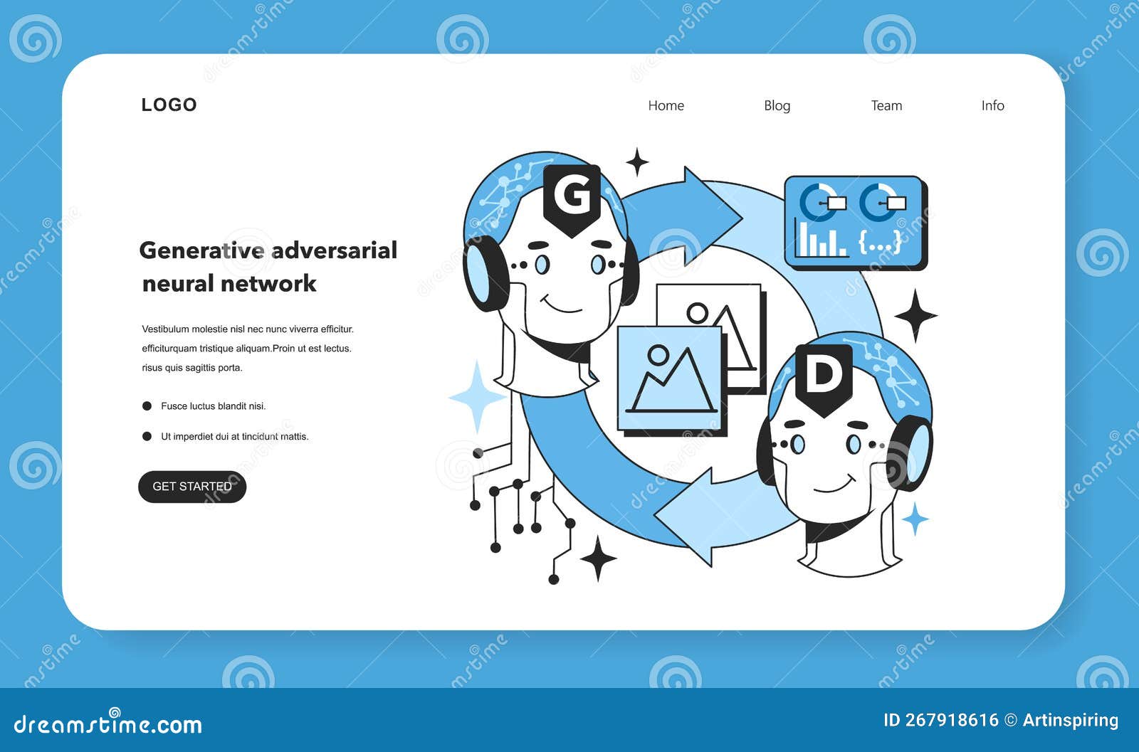 Generative Adversarial Artificial Neural Network Web Banner or Landing ...