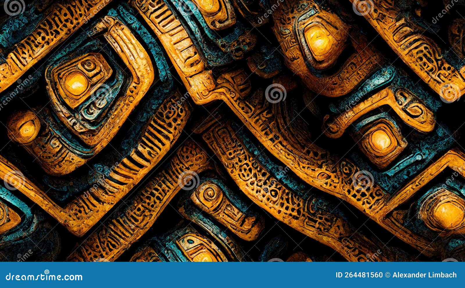 Aztec Ancient Ethnic Alphabet Vector Illustration | CartoonDealer.com ...