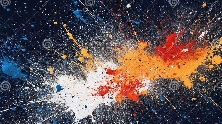 Generative AI, an Abstract Background Image Using a Splatter Effect Stock Illustration ...