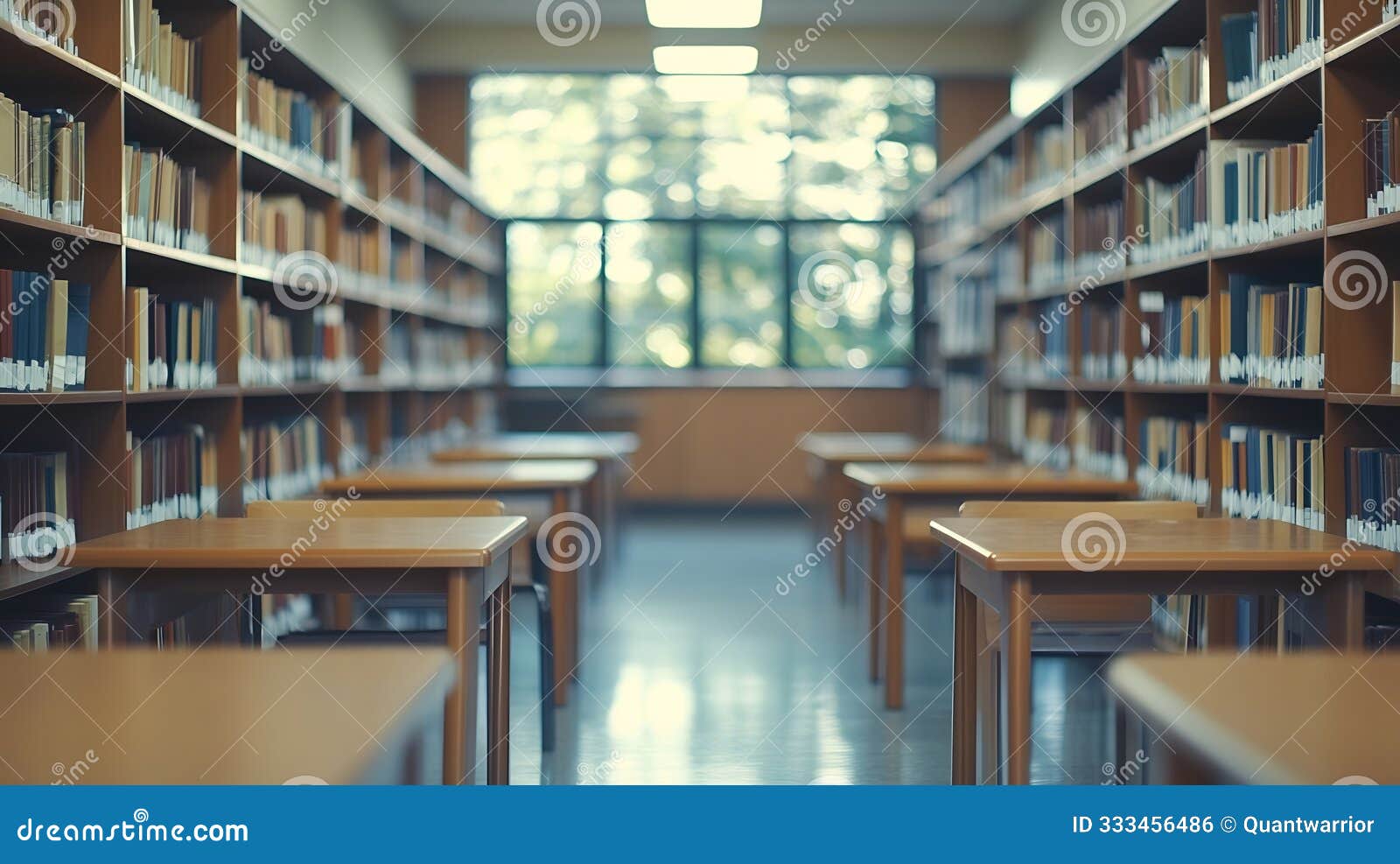 Generative AI Abstract Blurred Empty College Library Interior Space ...