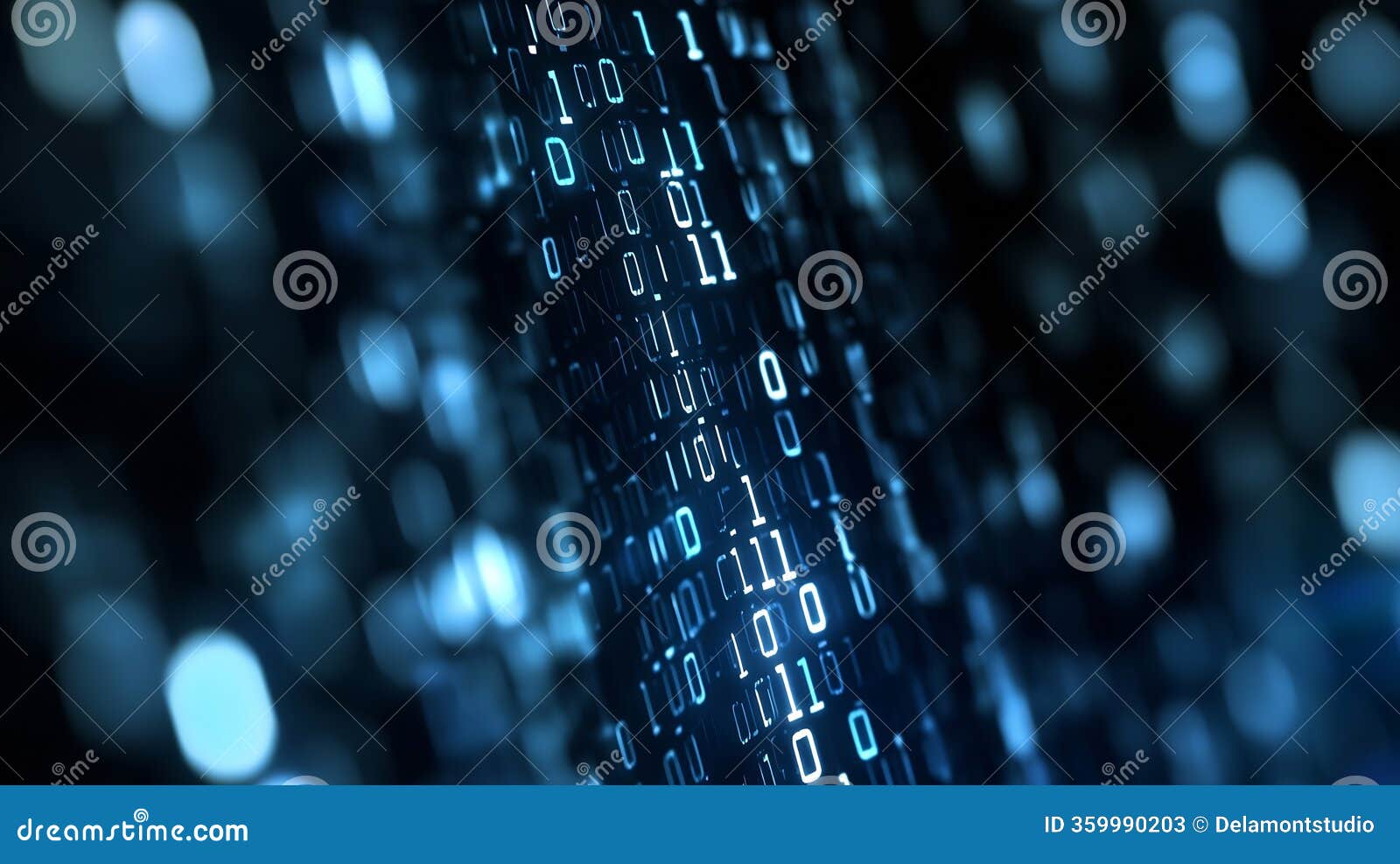 Generative AI Abstract Digital Binary Code Background Representing Data Flow and Technology ...