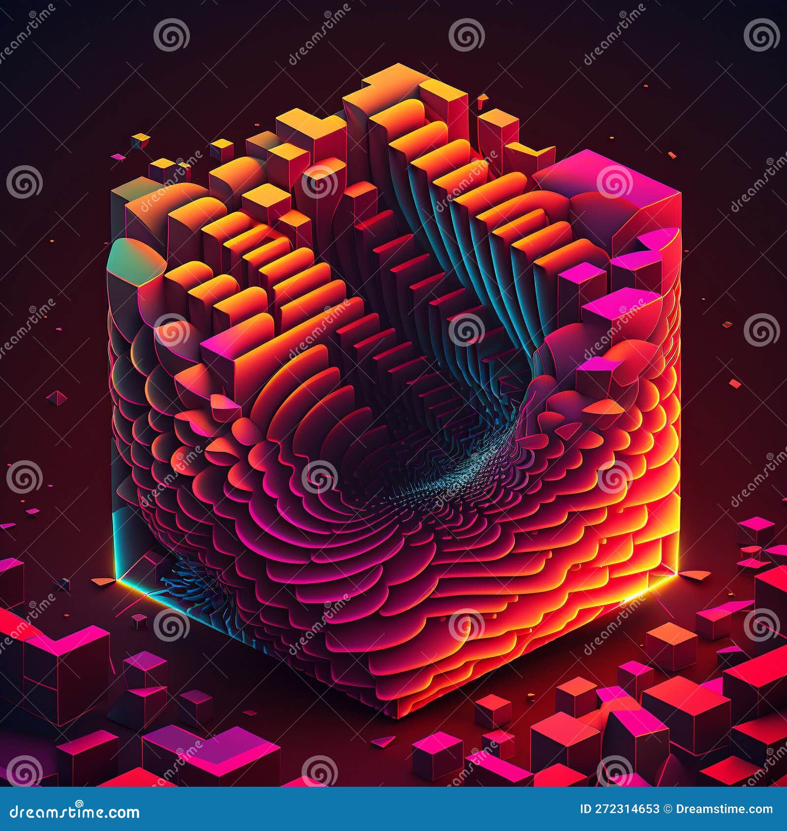 Generative Ai. Abstract Geometry Pattern Background Stock Illustration ...