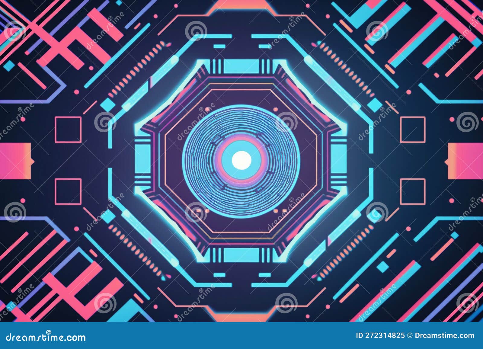Generative Ai Abstract Geometry Pattern Background Stock Illustration