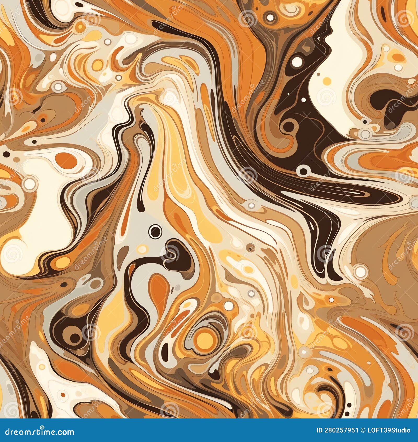Generative AI Abstract Hand Drawing Liquid- Stock Illustration ...