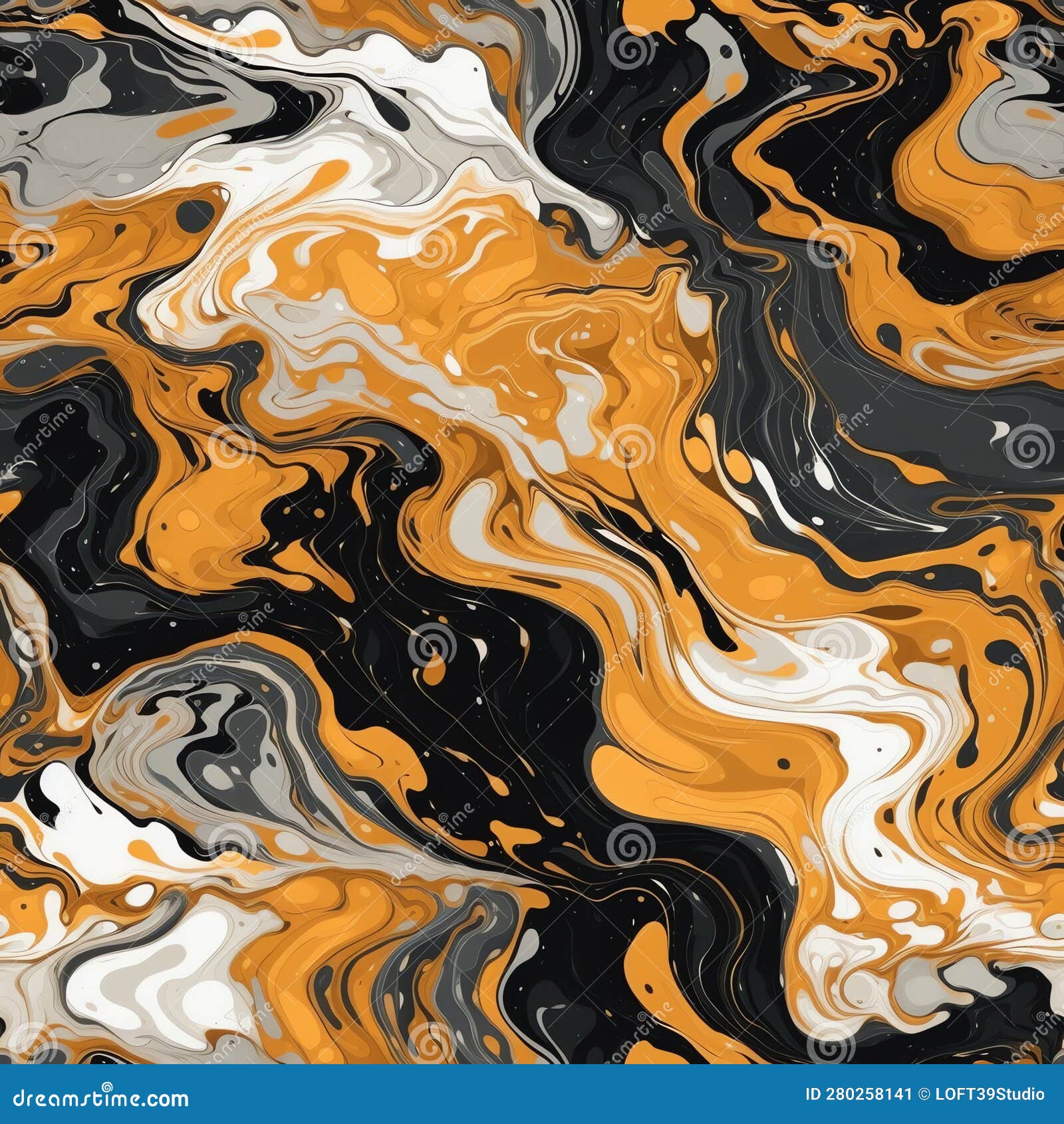 Generative AI Abstract Hand Drawing Liquid- Stock Illustration ...