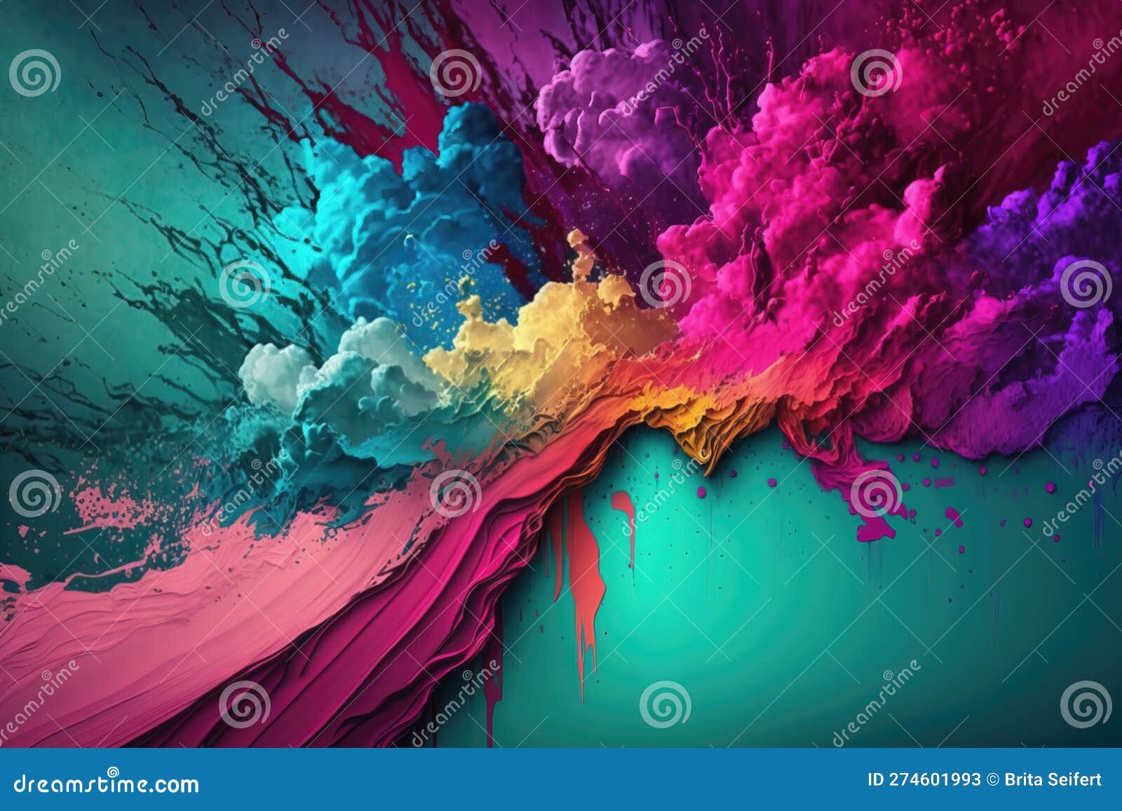 Generative AI. Abstract Powder Splatted Background. Colorful Powder ...