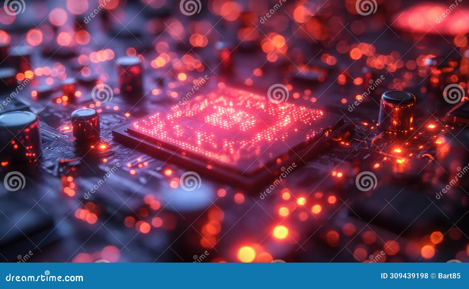 Advanced Circuitry and Chipsets: a Close-up of a Circuit Board with ...