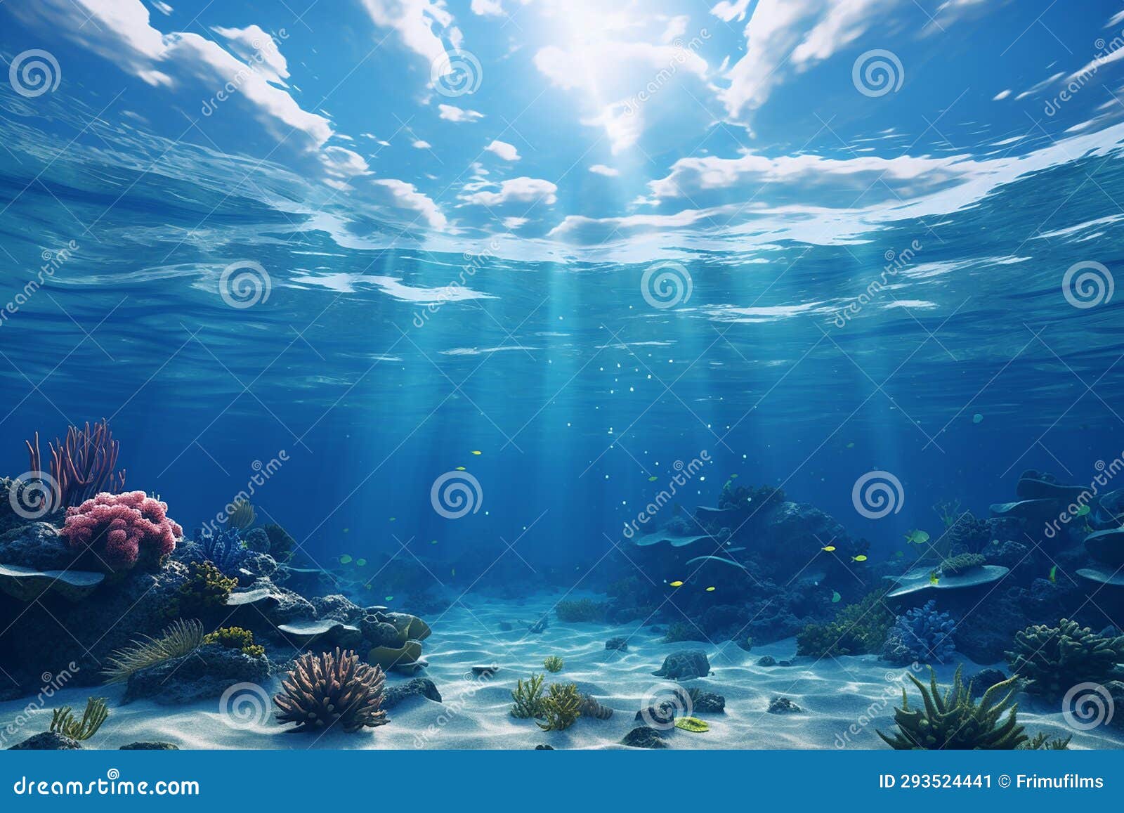 An Aquatic Landscape That Represents The Bottom Of A Water Basin Stock ...