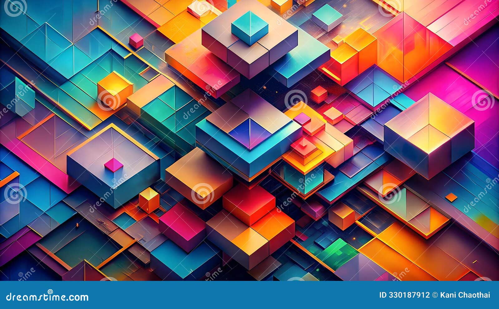 A Generative AI Art Exploration of Color and Form Generative AI Stock Illustration ...