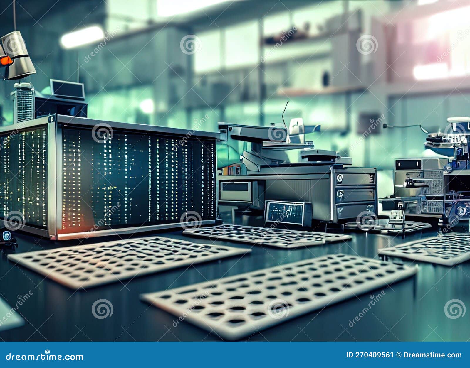 Data Processing Equipment Repairers Fictional Work Enviroment Scene ...