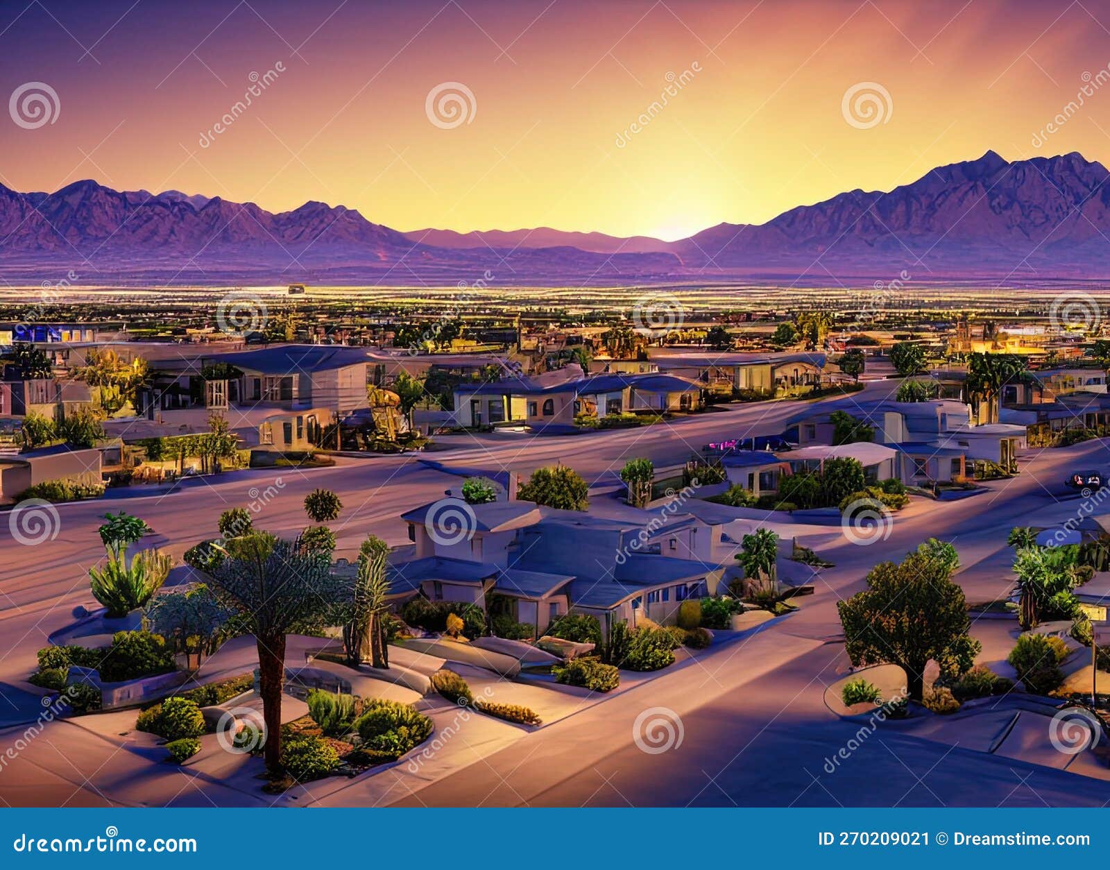 Desert Creek Neighborhood in Las Vegas, Nevada USA. Stock Illustration ... Desert Creek Neighborhood in Las Vegas, Nevada USA. Stock Illustration ...