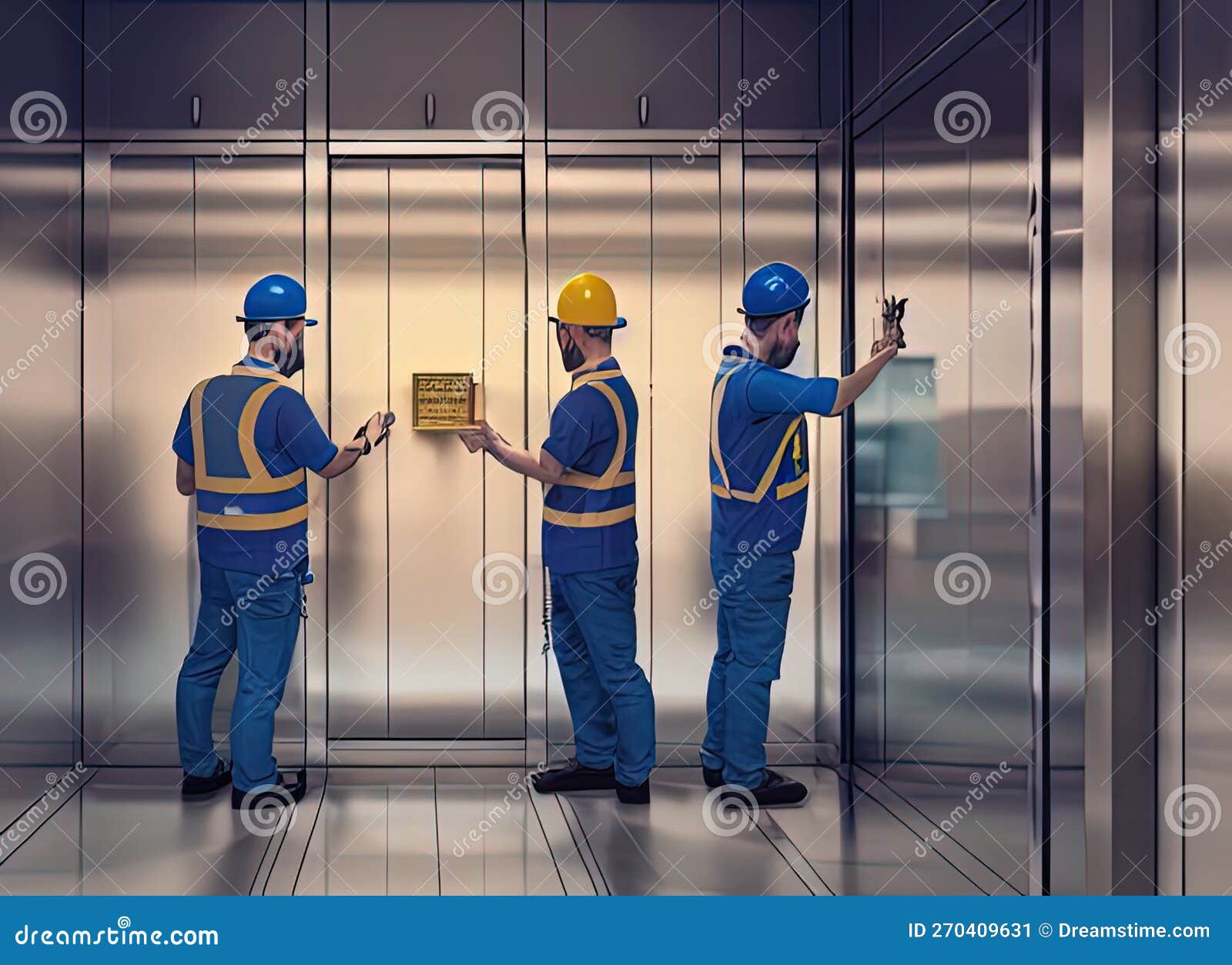 Elevator Installers and Repairers Fictional Work Enviroment Scene ...