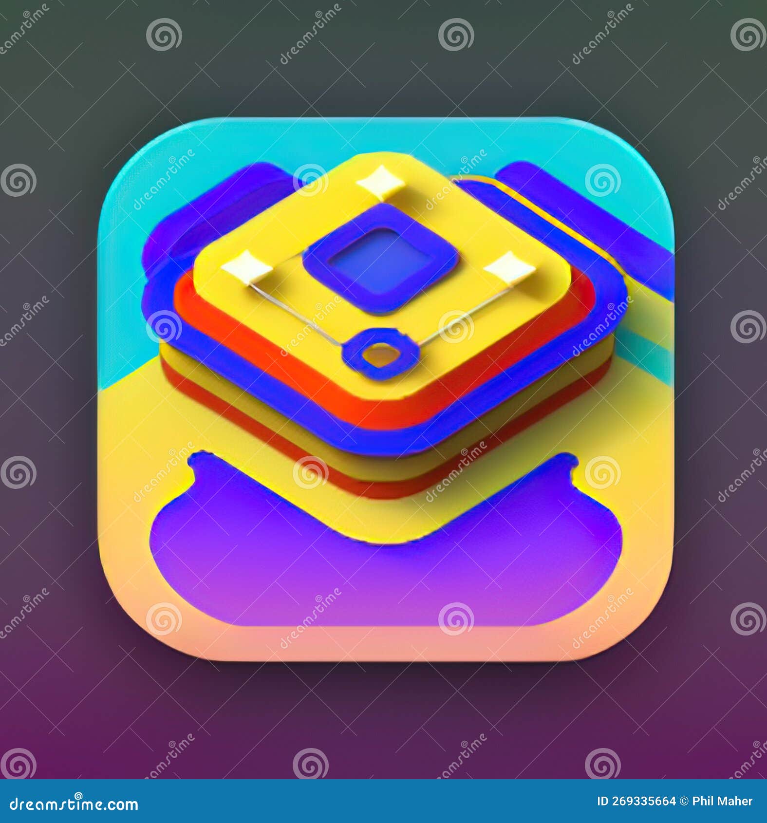 Abstract Strategy Software App Style Icon. Generative AI. Stock ...