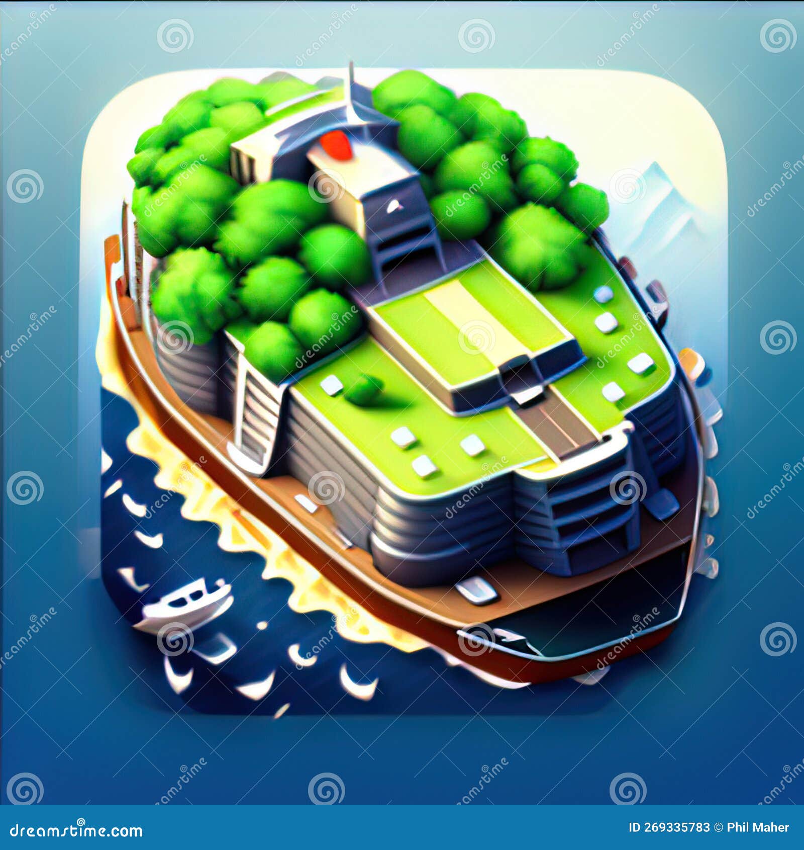 Boating Software App Style Icon. Generative AI. Stock Illustration ...