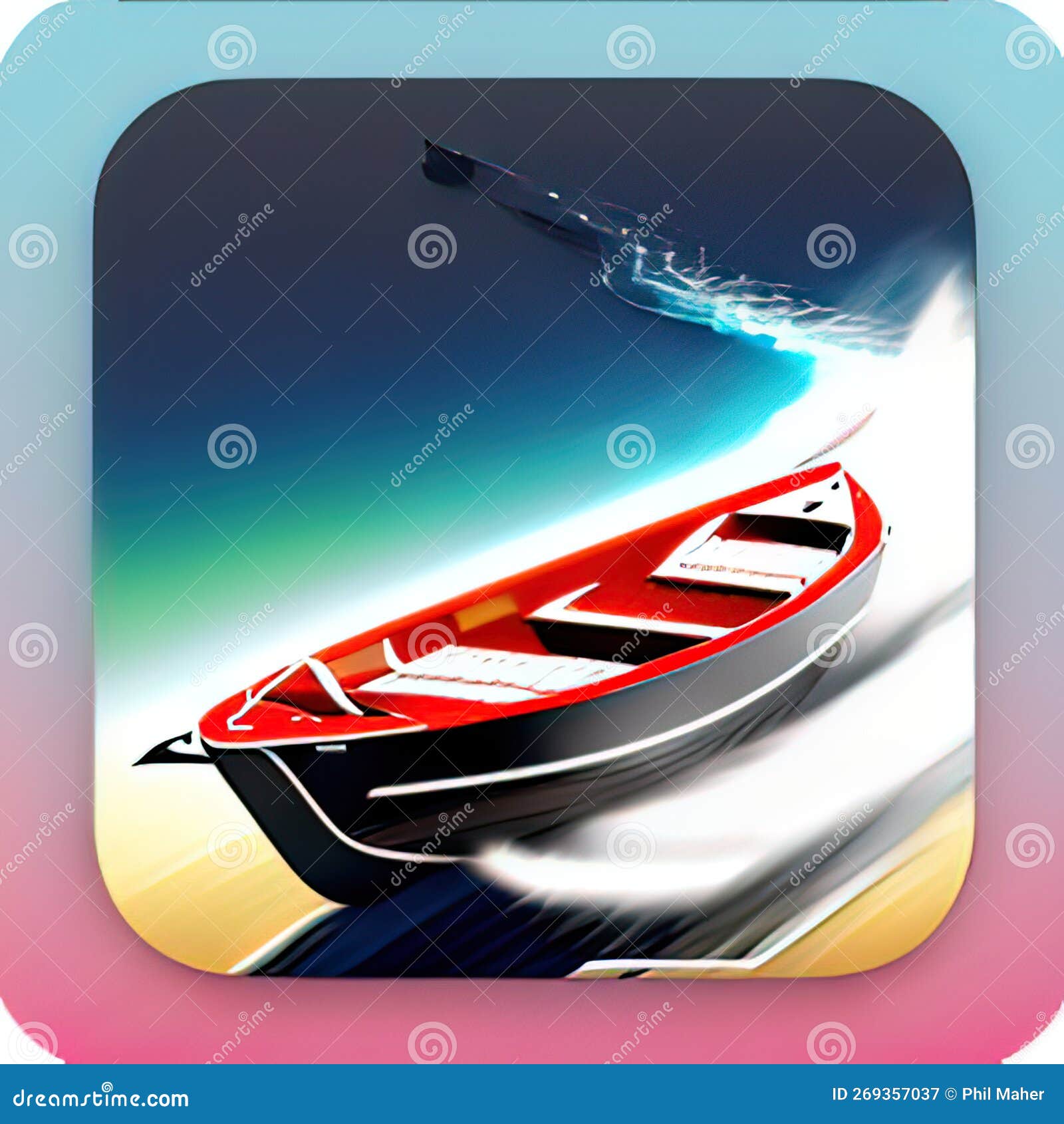 Boating Software App Style Icon. Generative AI. Stock Illustration ...