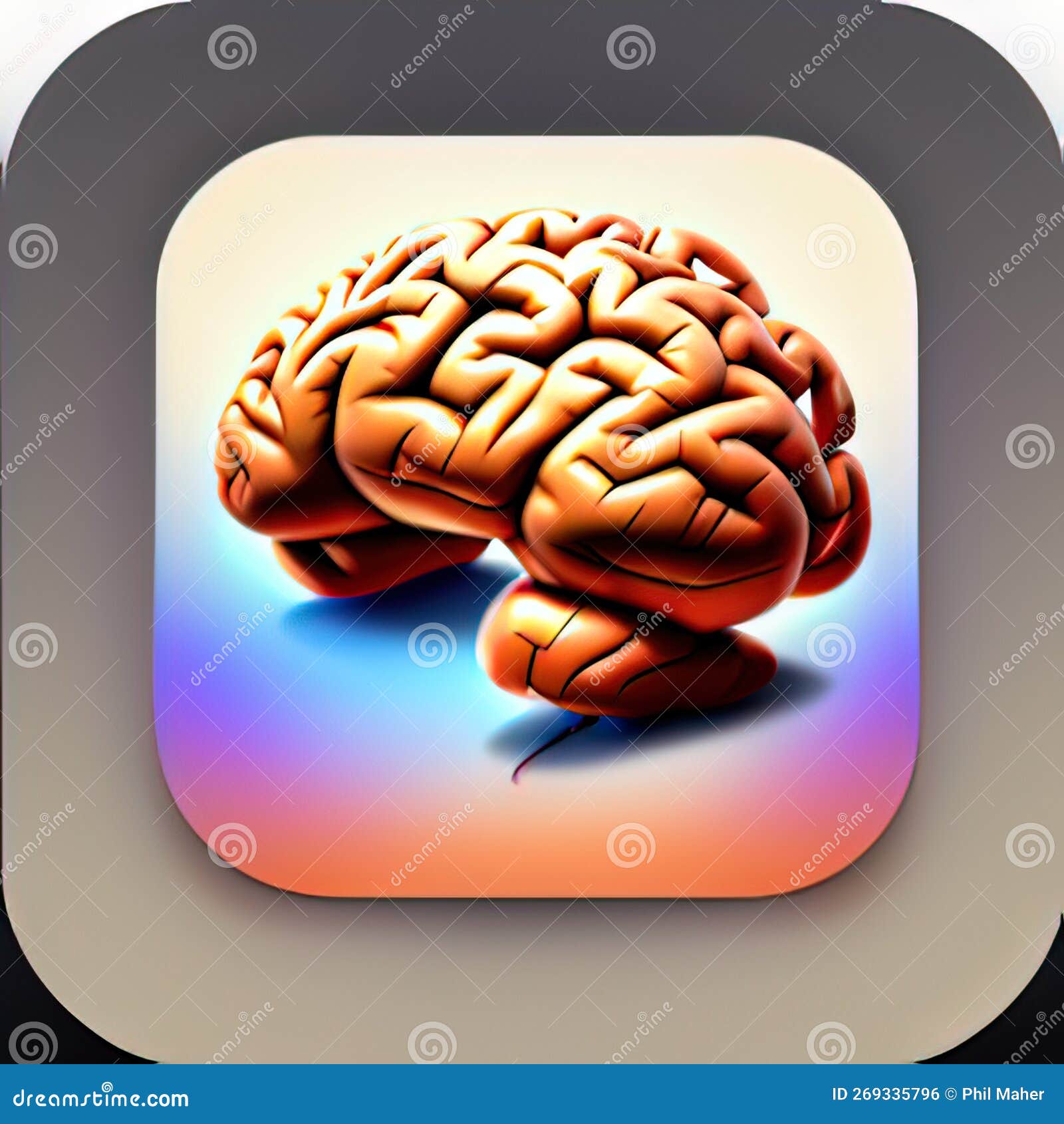 Brain Teaser Software App Style Icon. Generative AI. Stock Illustration ...