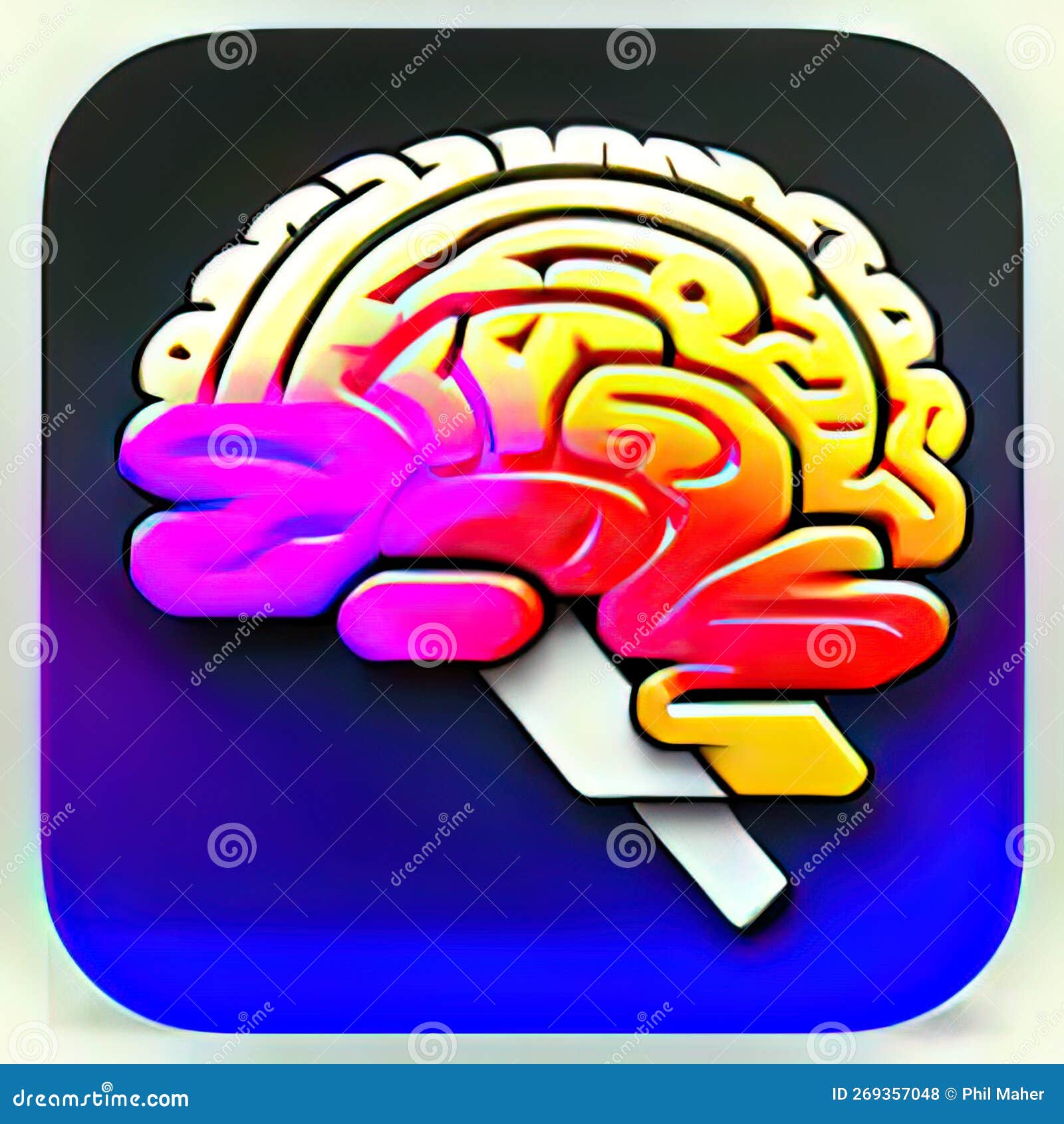Brain Teaser Software App Style Icon. Generative AI. Stock Illustration ...