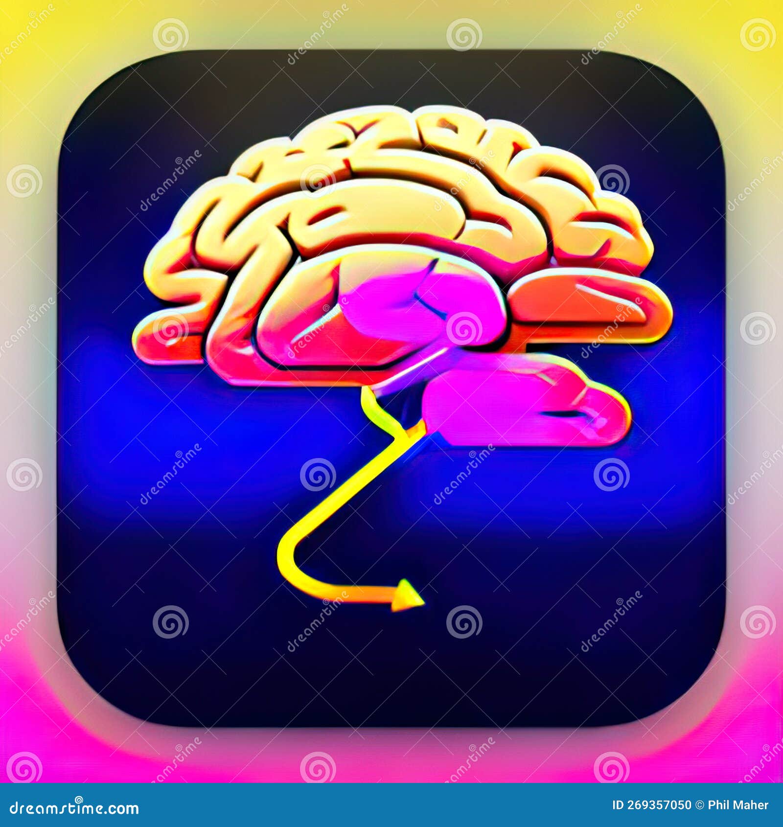Brain Teaser Software App Style Icon. Generative AI. Stock Illustration ...