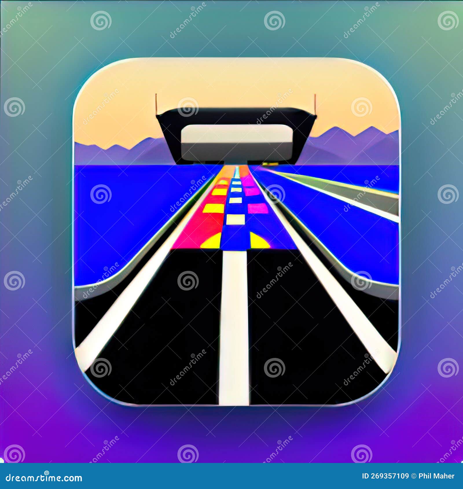 Drag Racing Software App Style Icon. Generative AI. Stock Illustration ...