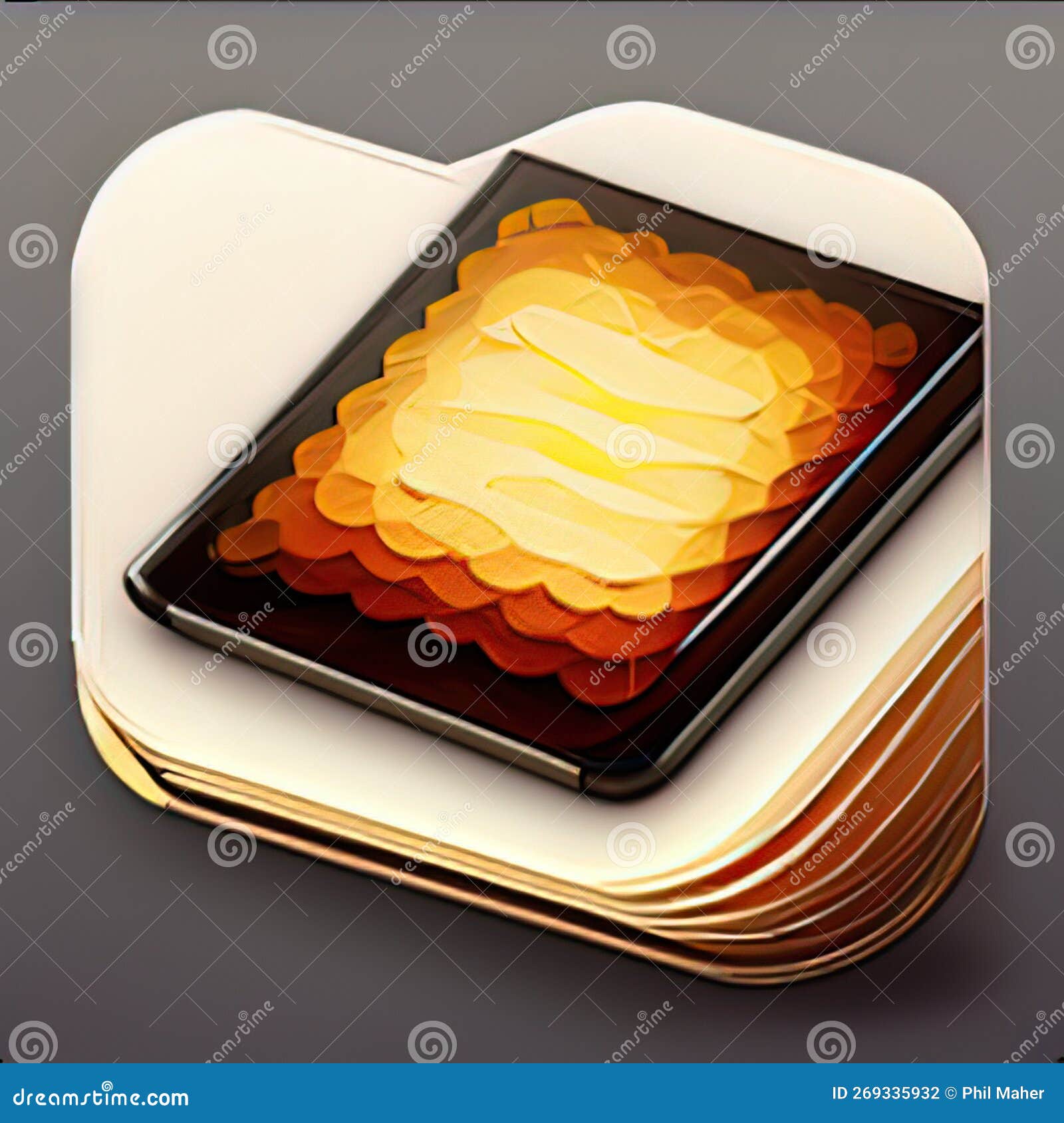 Ereader Software App Style Icon. Generative AI. Stock Illustration ...