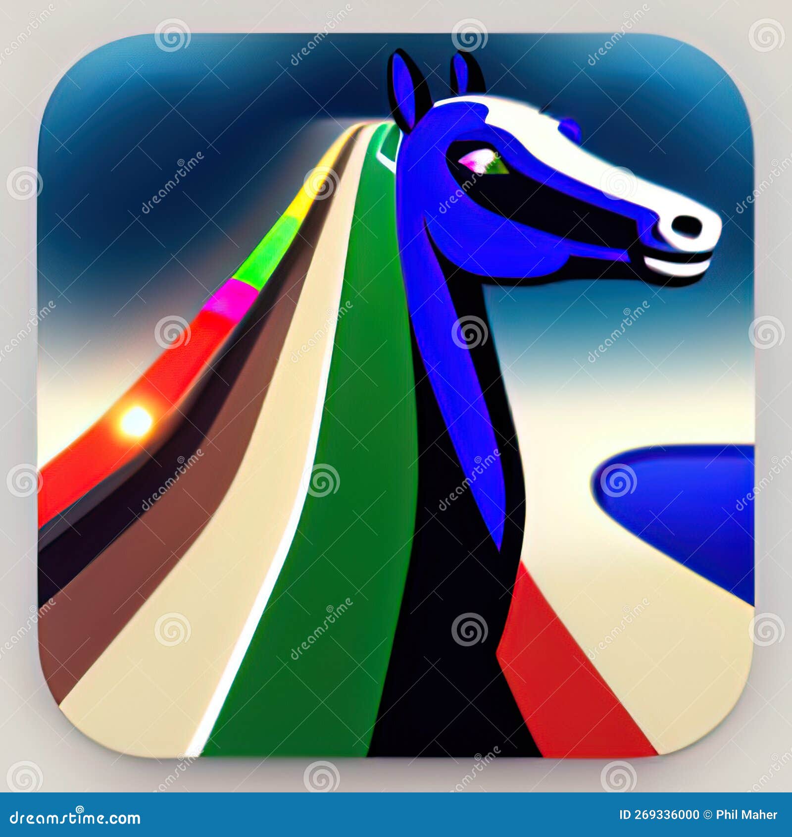 Horse Racing Software App Style Icon. Generative AI. Stock Illustration ...