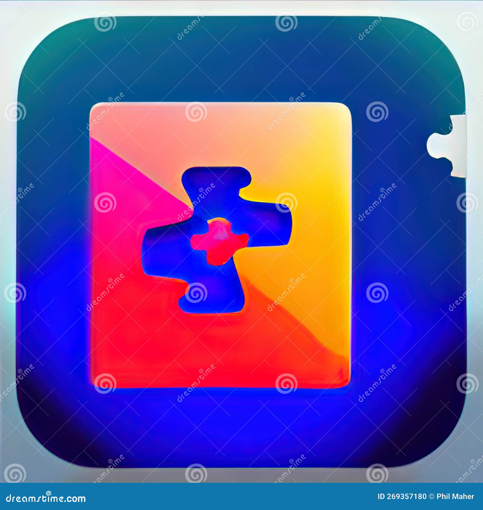 Jigsaw Puzzle Software App Style Icon. Generative AI. Stock ...