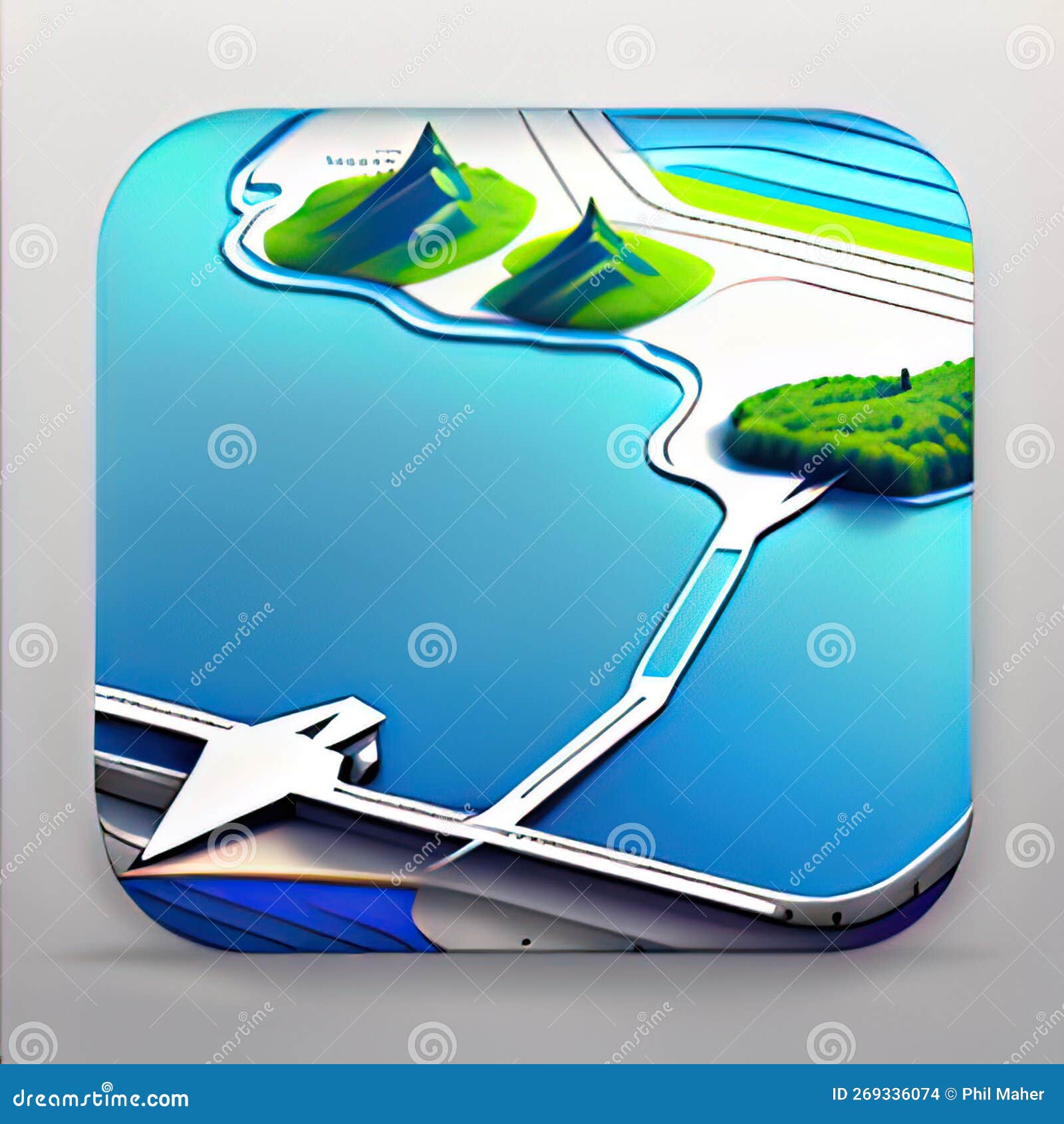 Maps & Navigation Software App Style Icon. Generative AI. Stock ...