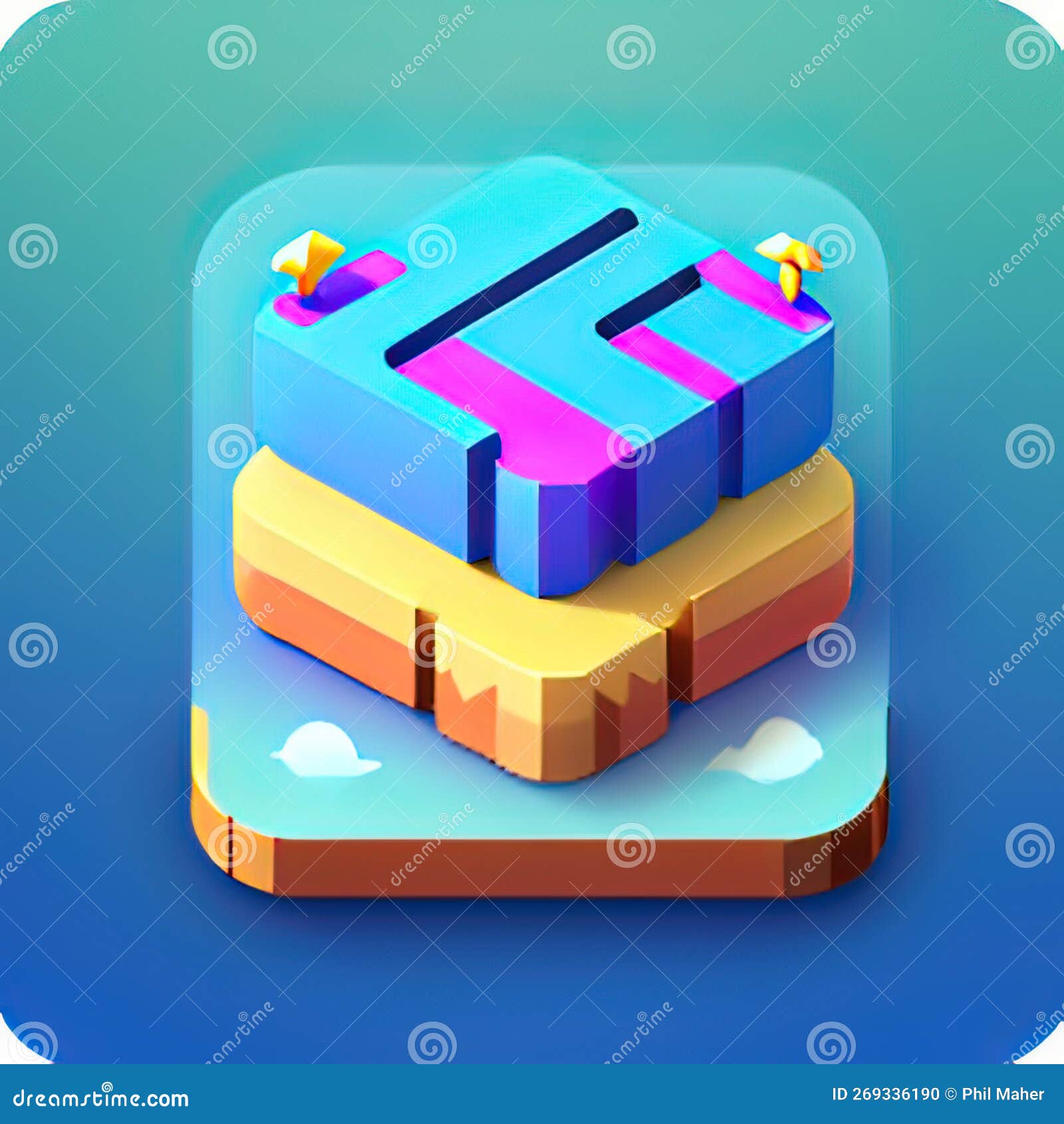 Platformer Software App Style Icon. Generative AI. Stock Illustration ...