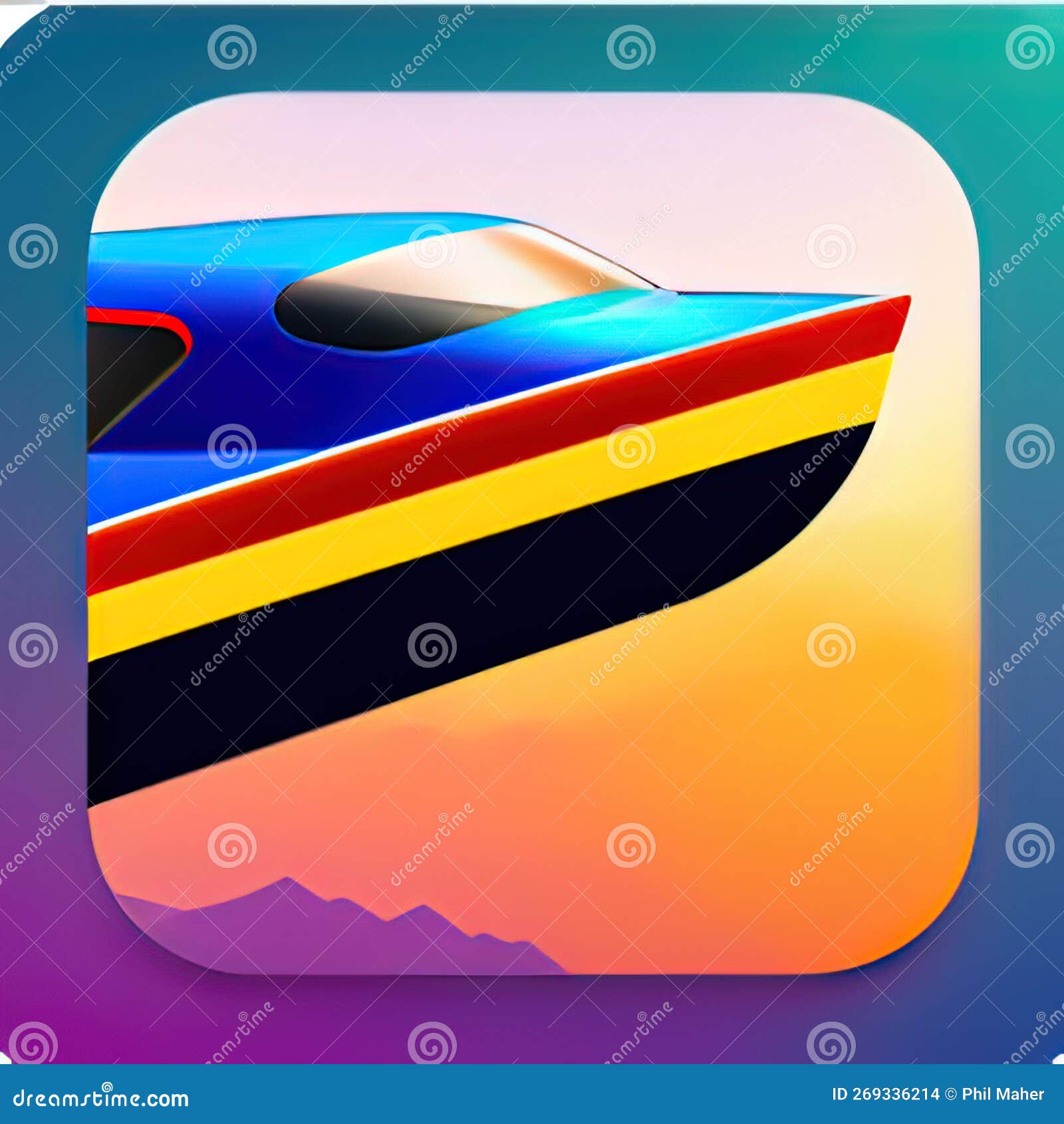 Racing Software App Style Icon. Generative AI. Stock Illustration ...