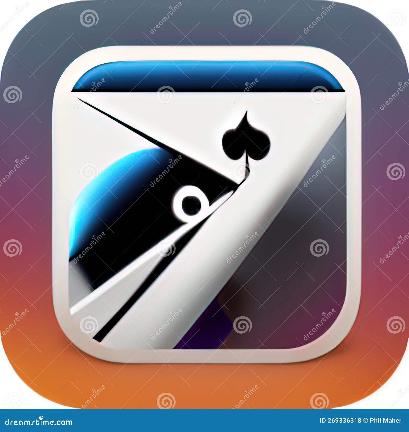 Solitaire Software App Style Icon. Generative AI. Stock Illustration ...
