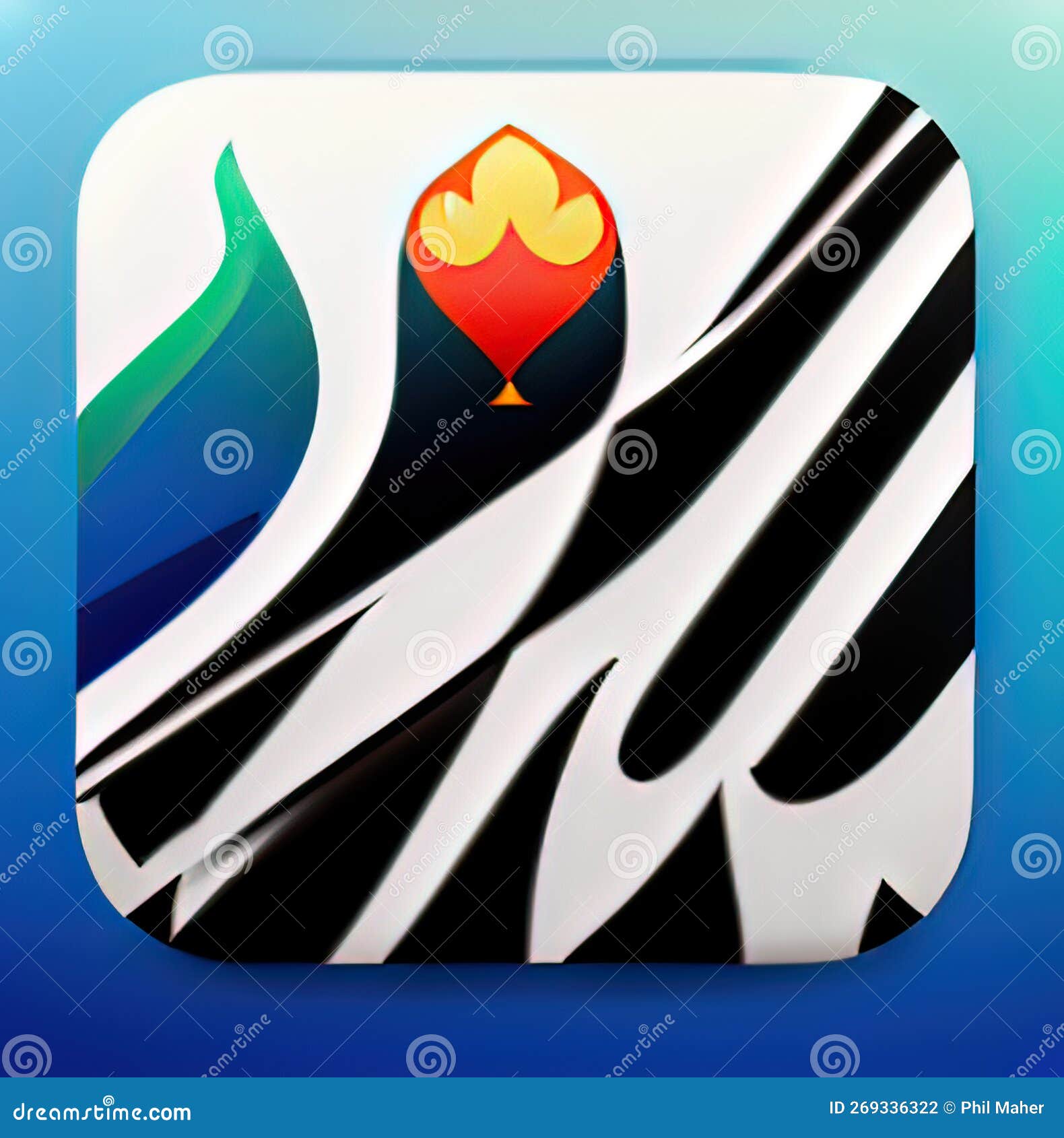 Solitaire Software App Style Icon. Generative AI. Stock Illustration ...