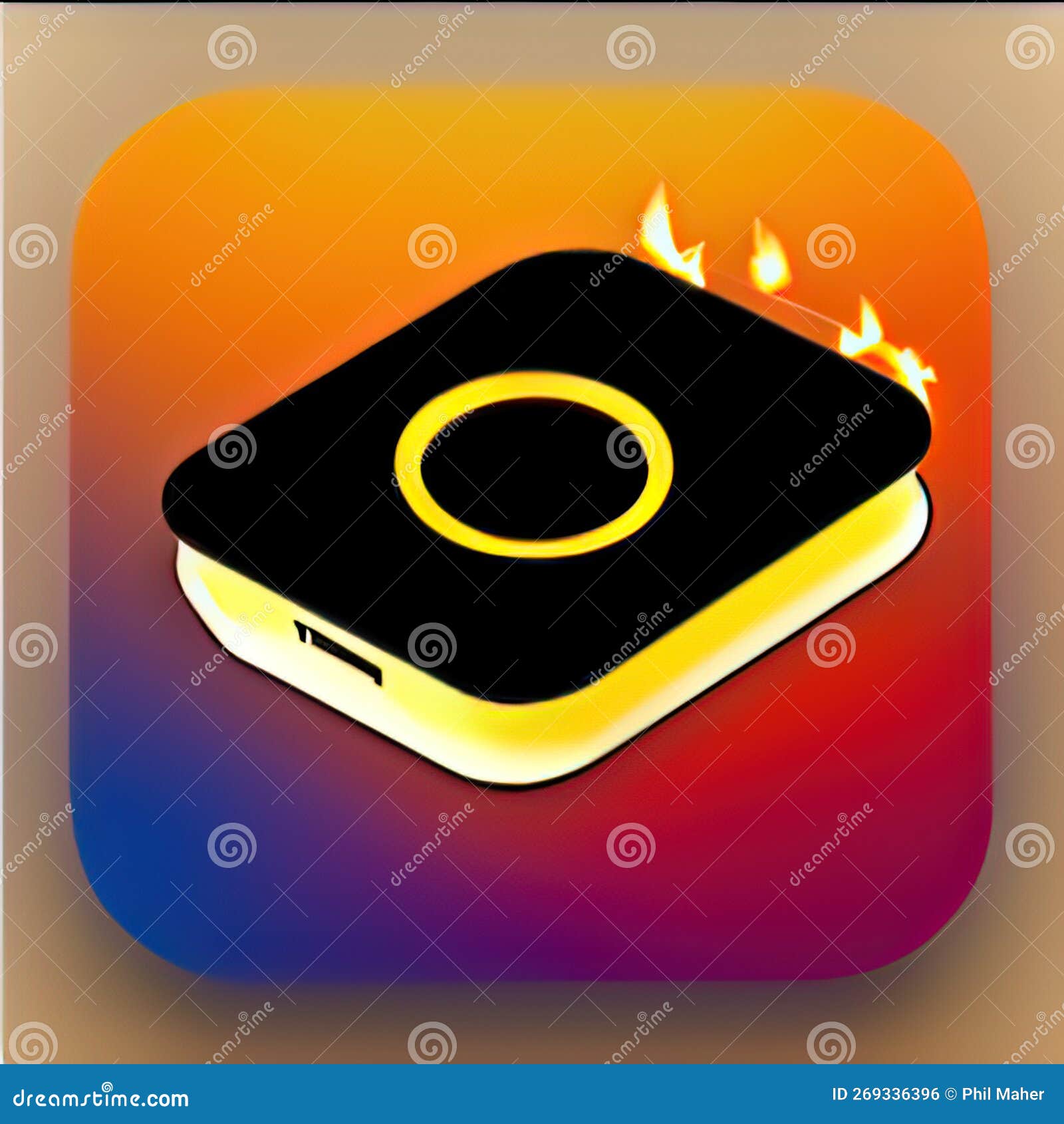 Torch Software App Style Icon. Generative AI. Stock Illustration ...