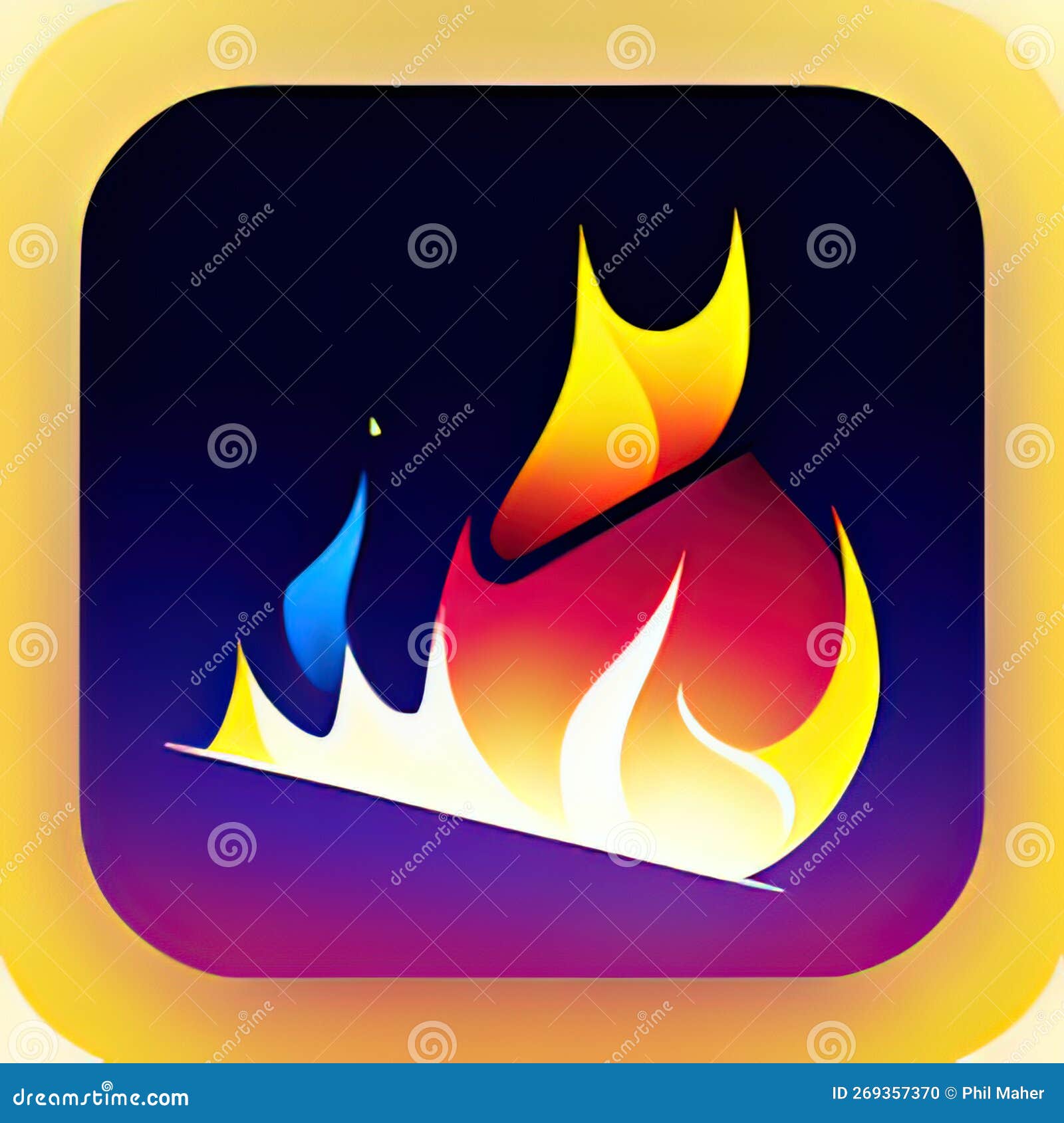 Torch Software App Style Icon. Generative AI. Stock Illustration ...