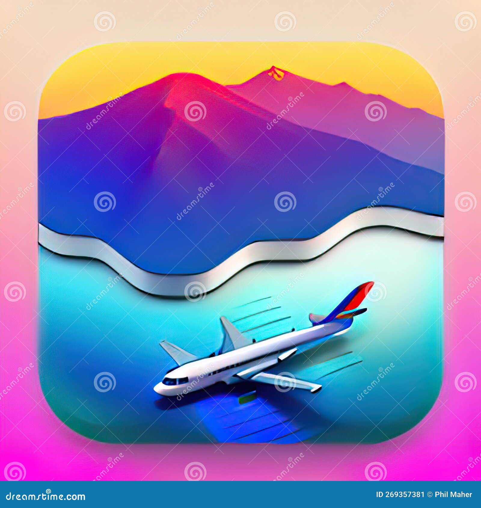 Travel Guide Software App Style Icon. Generative AI. Stock Illustration ...