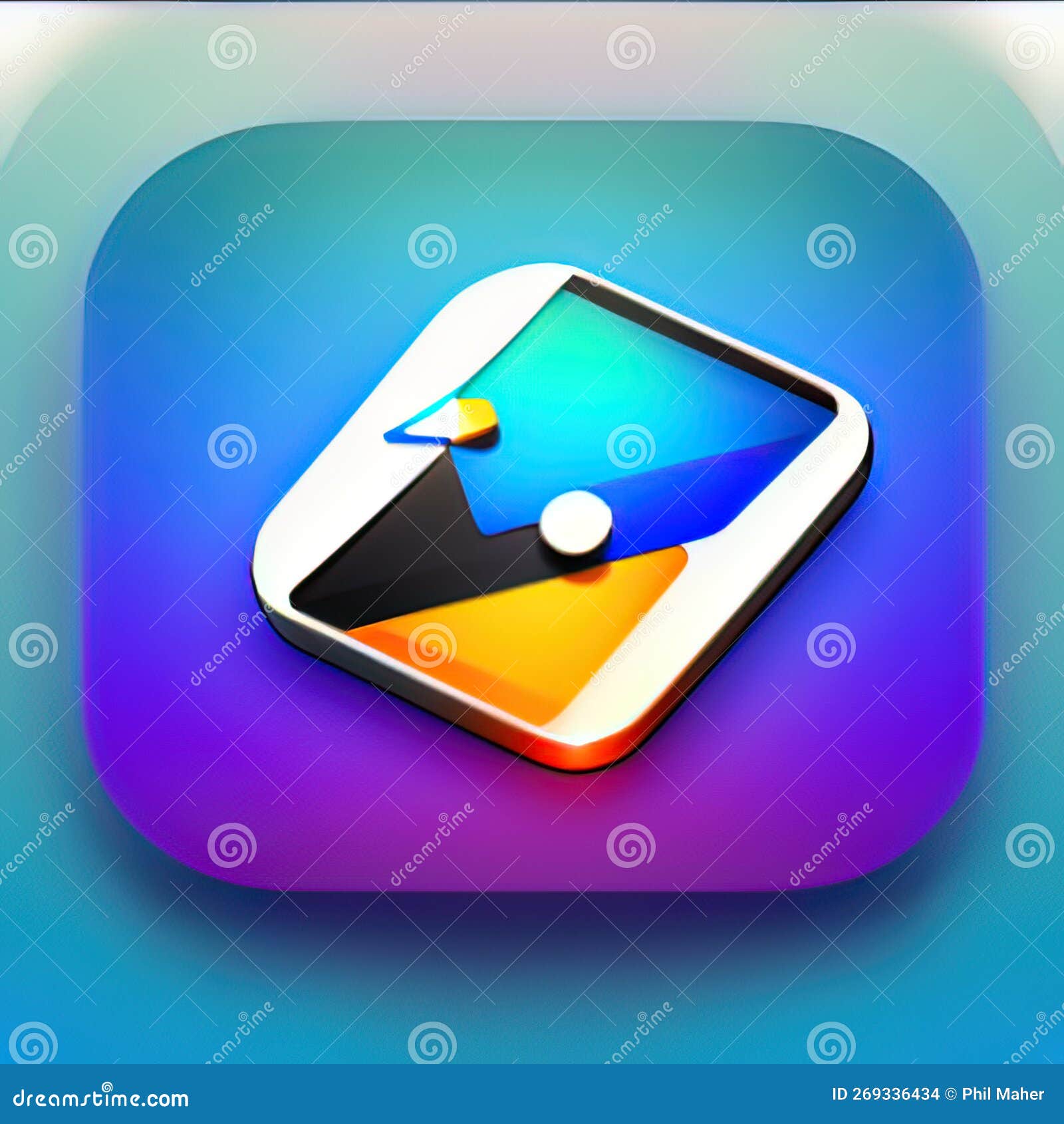 Video Player Software App Style Icon. Generative AI. Stock Illustration ...