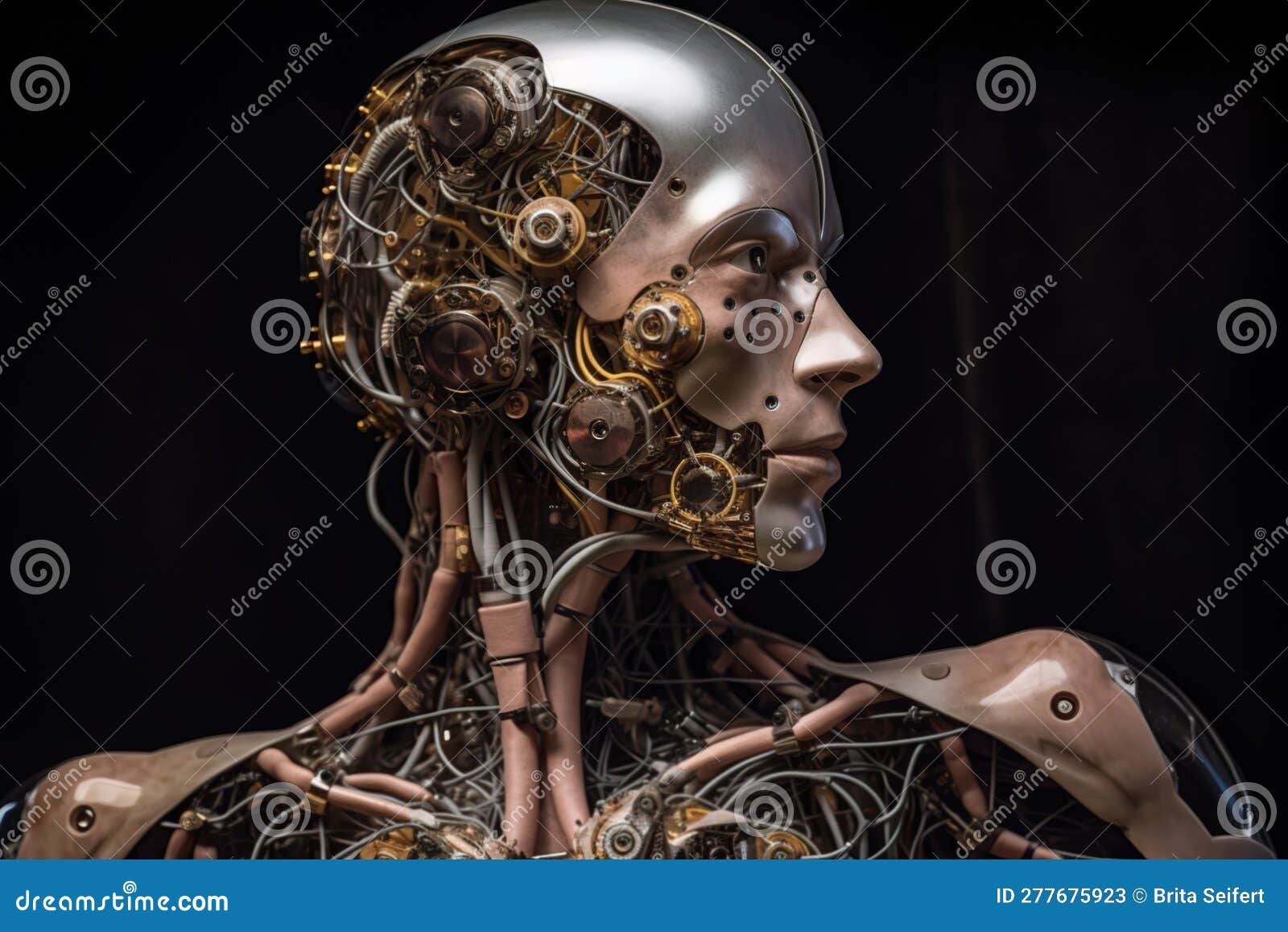 Generative AI. Artificial Intelligence AI Analysis Big Data in Smart Office Concept , Robot AI ...