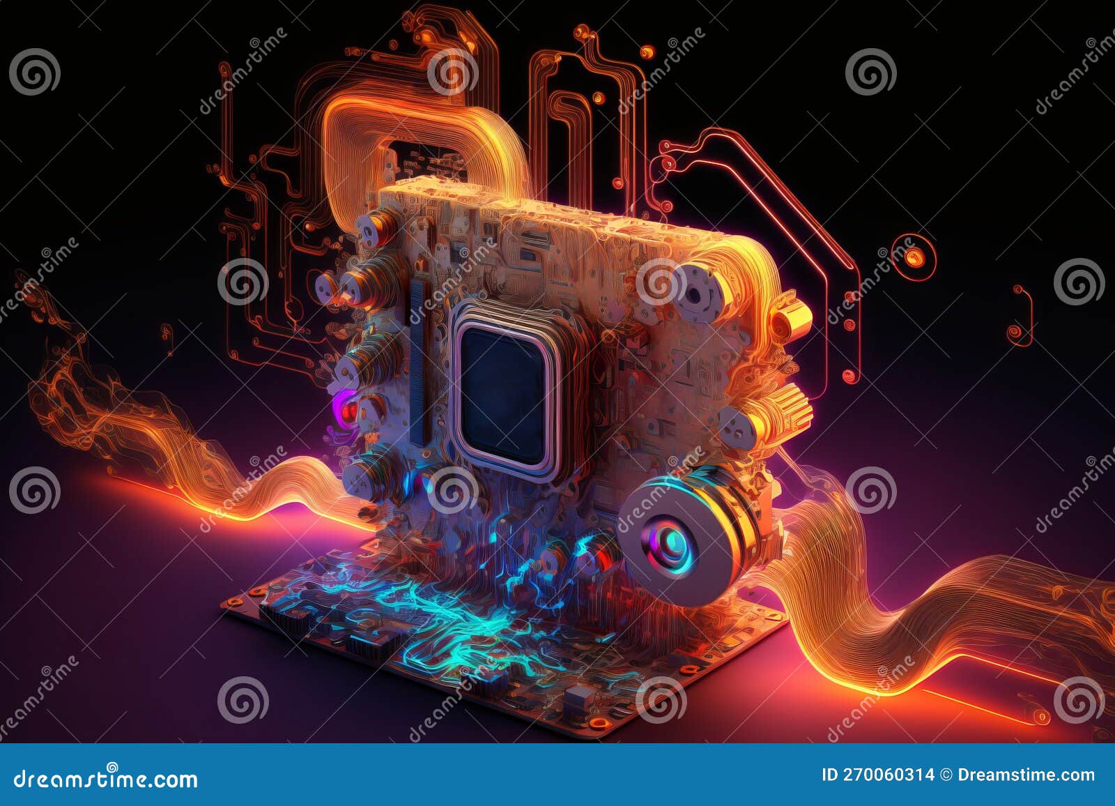 Future Hardware Device - Gameboy Inspired Generative AI Illustration Stock Illustration ...