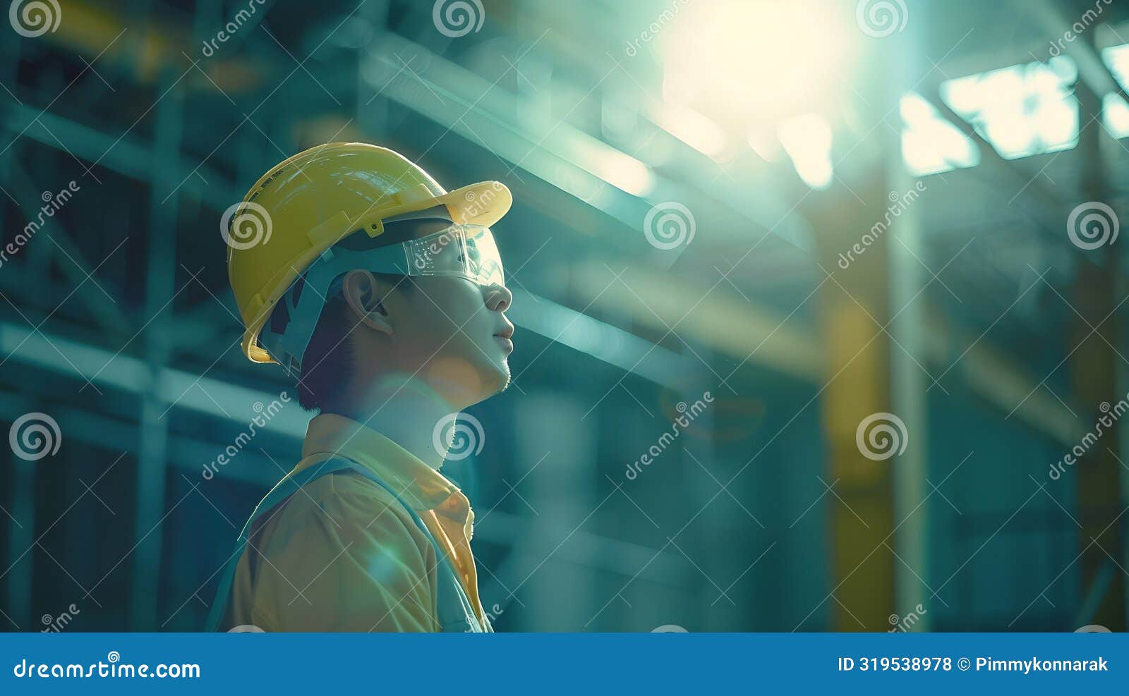 Generative AI Asian Contractor and Engineer Inspecting Material in ...