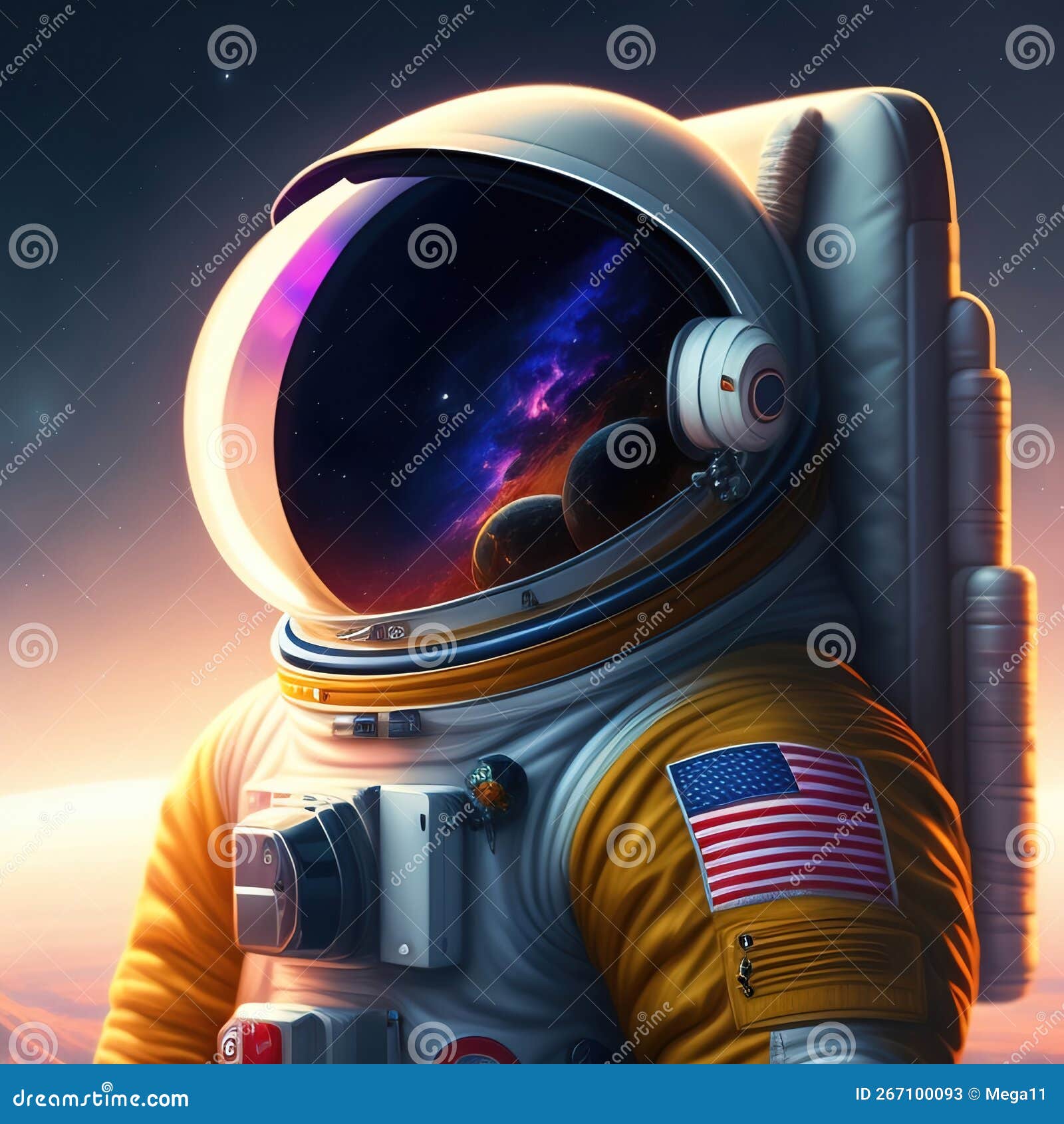 Generative AI: Astronaut in Outer Space. Spaceman with Starry and ...