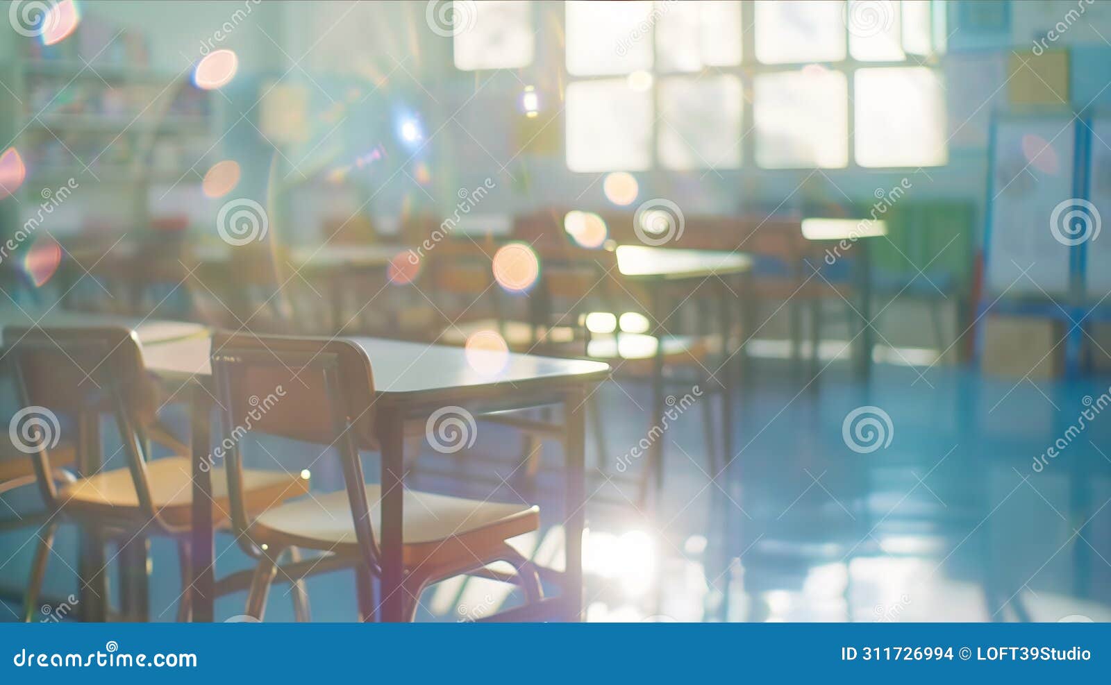 Generative AI Back To School Concept Classroom in Blur Background ...