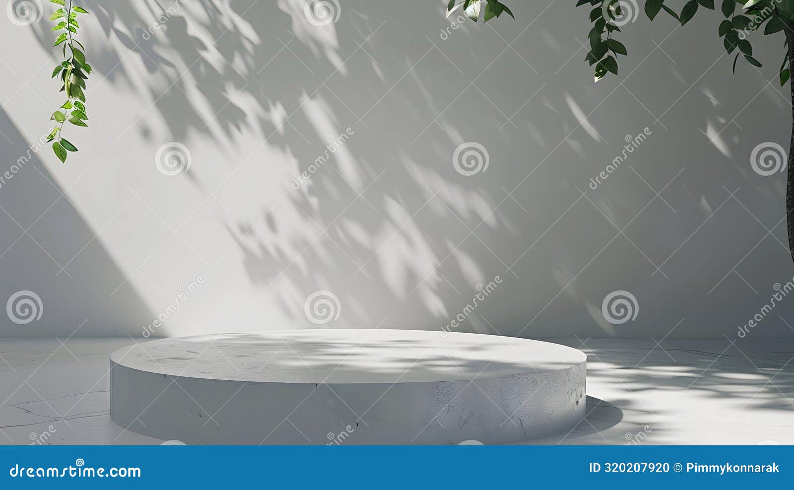 Generative AI Background White Wall Studio With Shadow Leaves Light ...