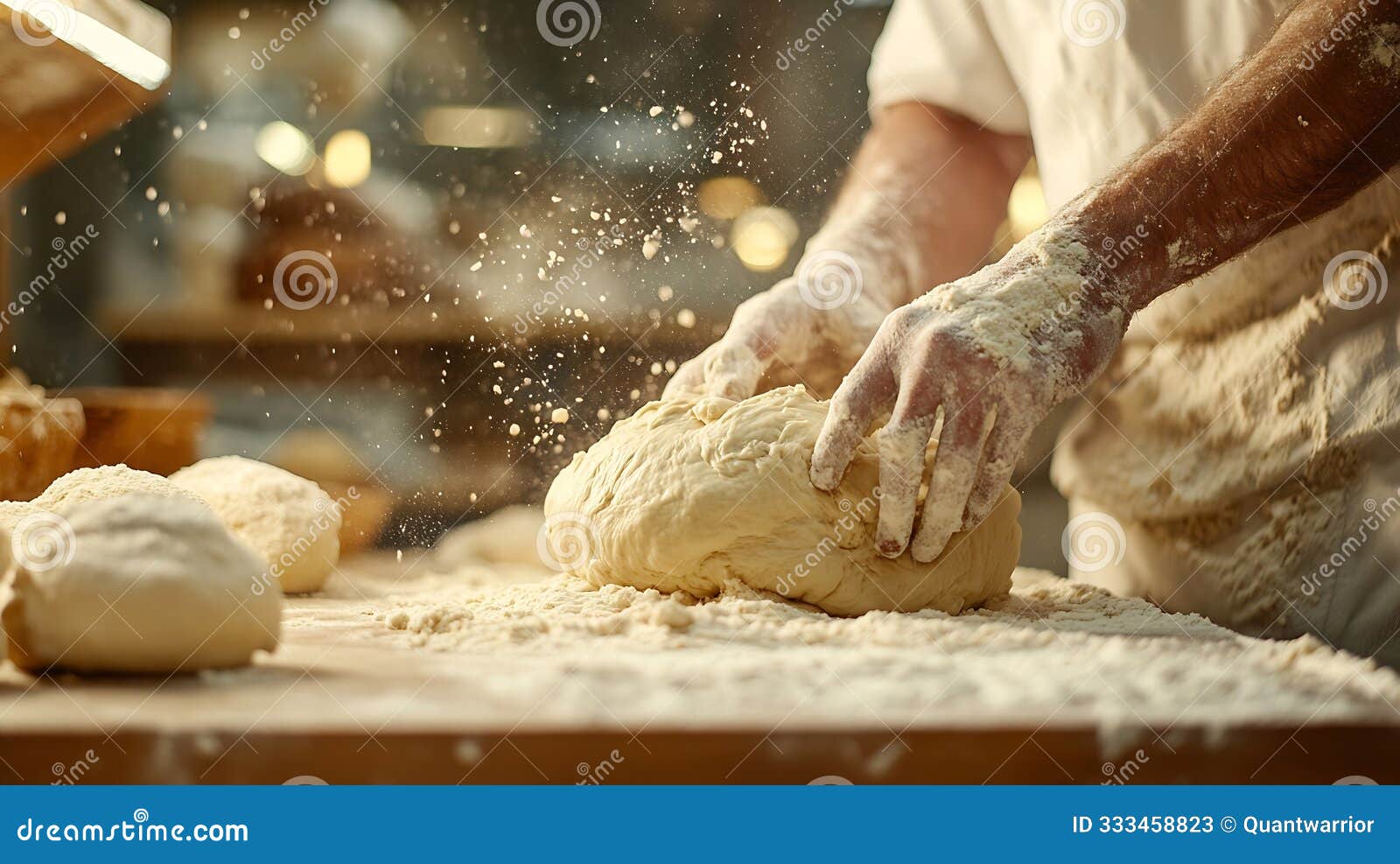 Generative AI Bakers Forming Bread Dough in a Bakery Bakery Concept ...