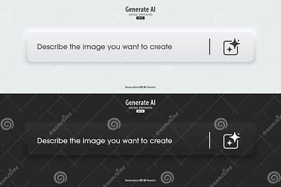 Generative Ai Bar Input Prompt As Commands For Create Black And White Generate Bar Stock