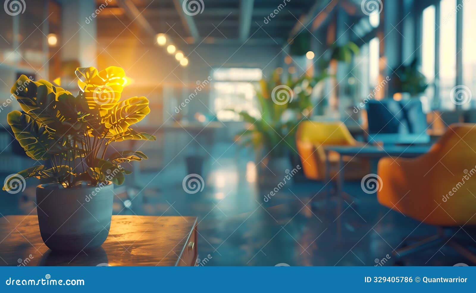 Generative AI Beautiful Defocused Office Background Office Interior ...