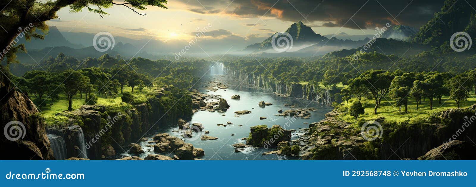 Generative AI, Beautiful Green Amazon Forest Landscape, Rainforest ...