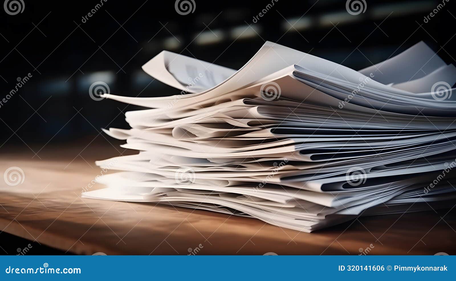 Generative AI Bending Stack of Paper Sheets, Open Magazine with Copy ...